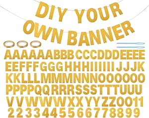Amazon.com: DS. DISTINCTIVE STYLE DIY Gold Banner Kit with 107 Letters ...