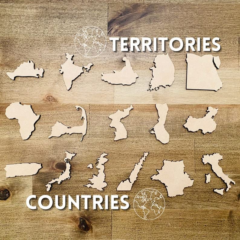Amazon.com: Acrylic Country Cutouts | Wooden Territories Cutouts ...