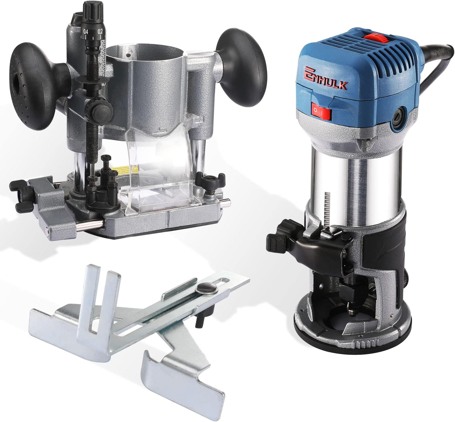 Amazon.com: VEVOR Compact Router 1.25HP With Fixed Base, Plunge Base ...