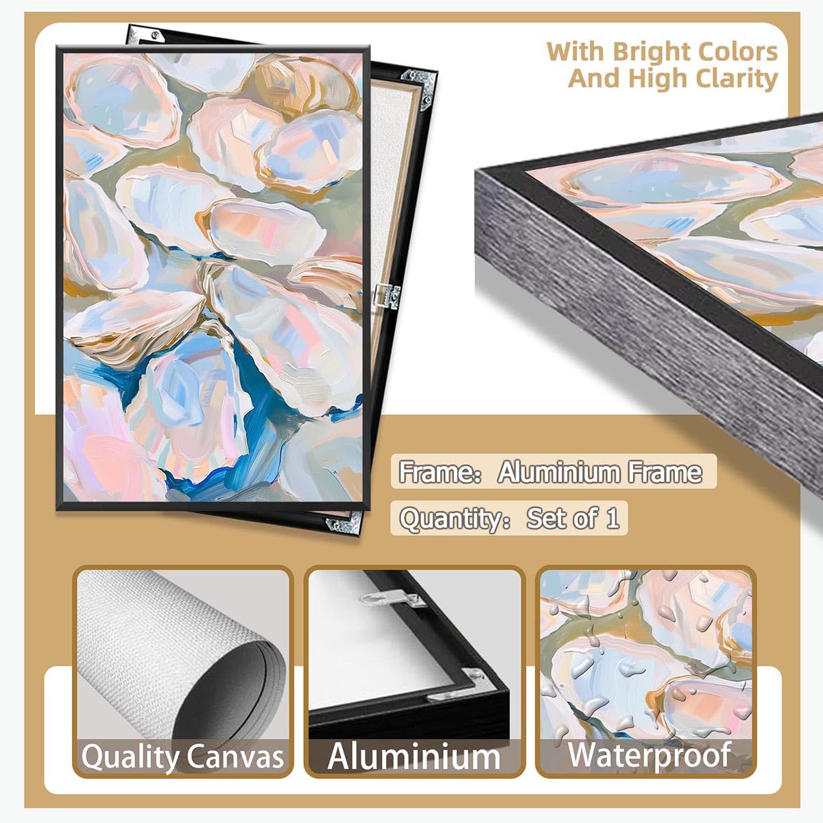 Snapklik.com : Trendy Colorful Pastel Oyster Shell Posters Abstract Sea ...