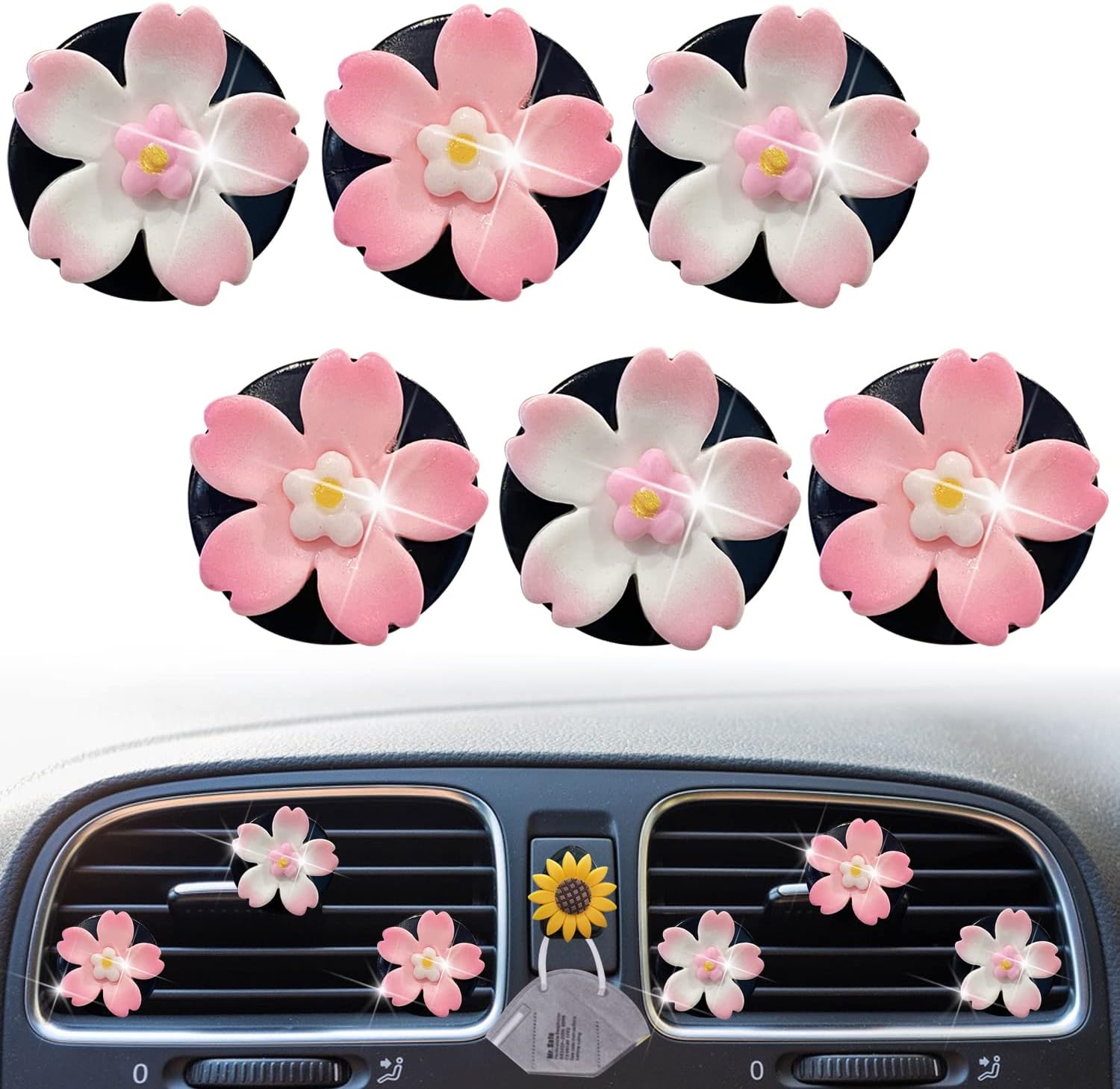 Amazon.com: Cute Daisy Air Vent Clips, 6 Pcs Flower Car Air Fresheners ...