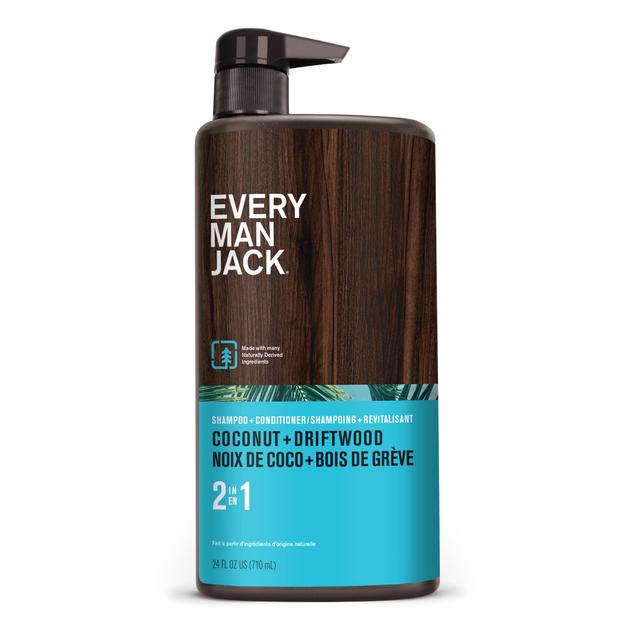 Amazon.com: Every Man Jack 2-in-1 Daily Shampoo + Conditioner - Coconut ...