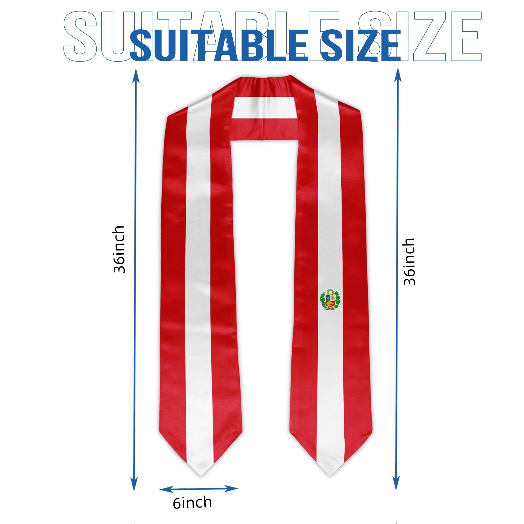 Snapklik.com : Peru Flag Graduation Stole Sash Unisex Adult Peruvian ...