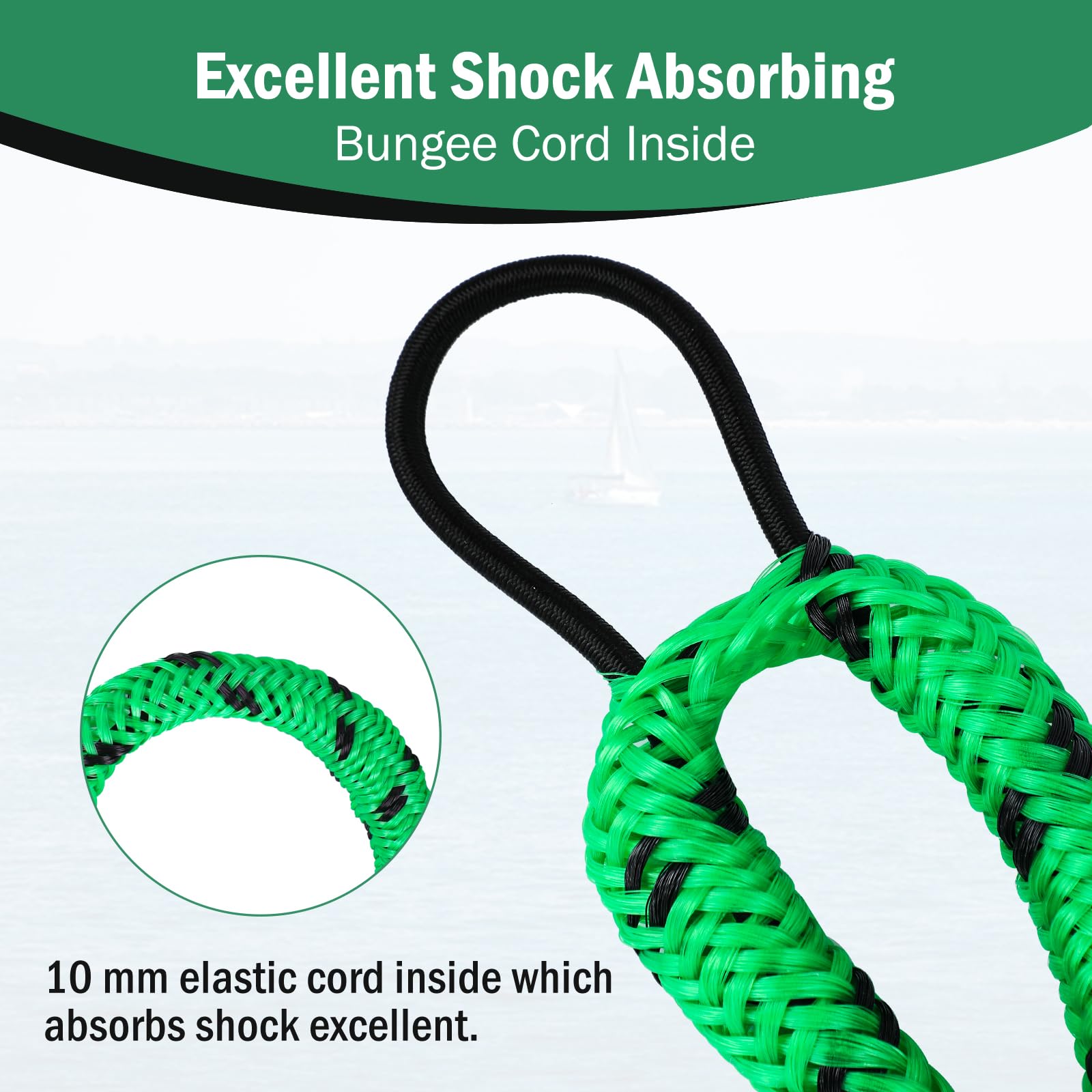 Snapklik.com : Bungee Dock Lines - Boat Accessories - 4 Feet Bungee ...