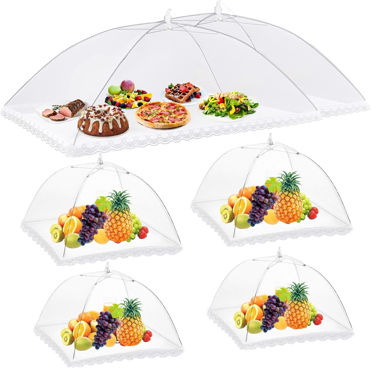 Amazon.com: 6Packs Food Covers for Outside Mesh, 2 Extra Large 40"X24" & 2 Large 17"X17" & 2 ...