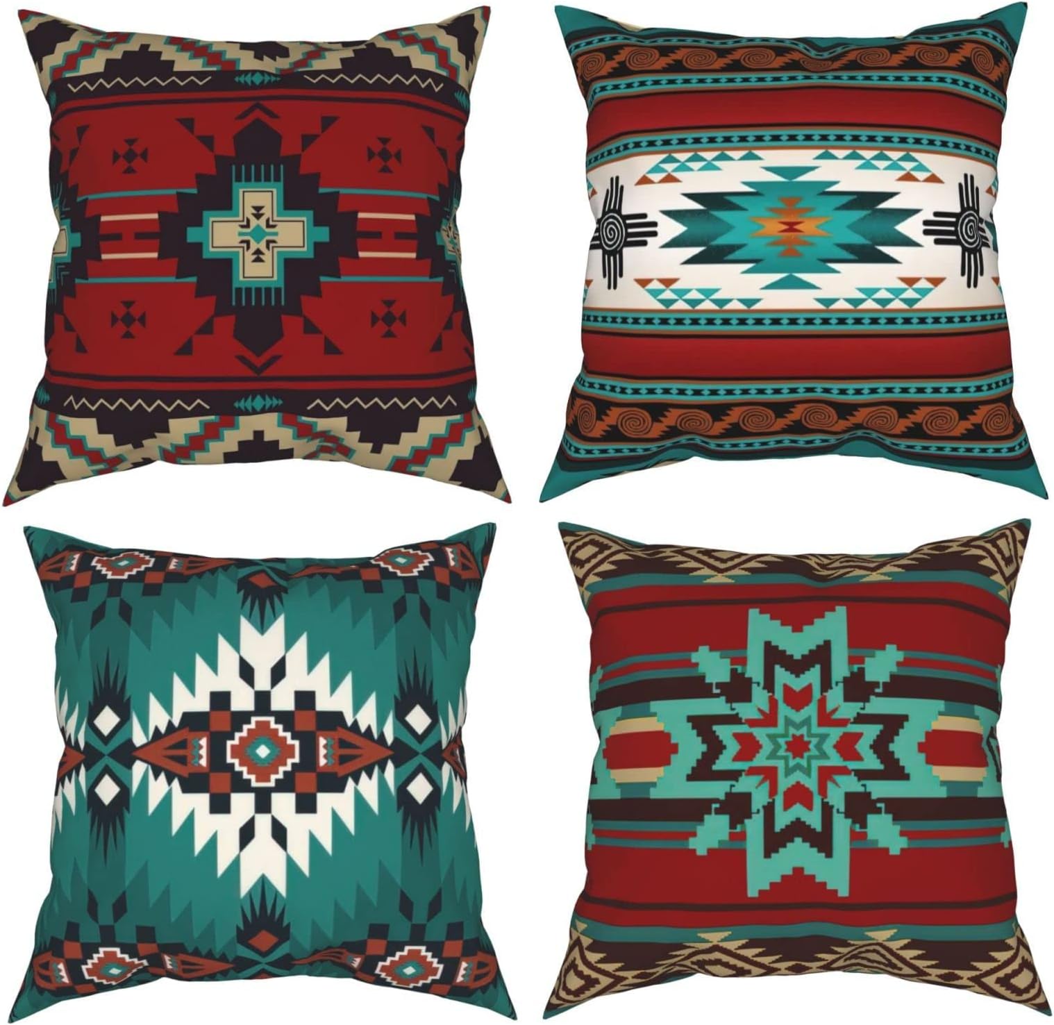 Amazon.com: Bosteemo Throw Pillow Covers Swatch Green Navajo Ethnic ...