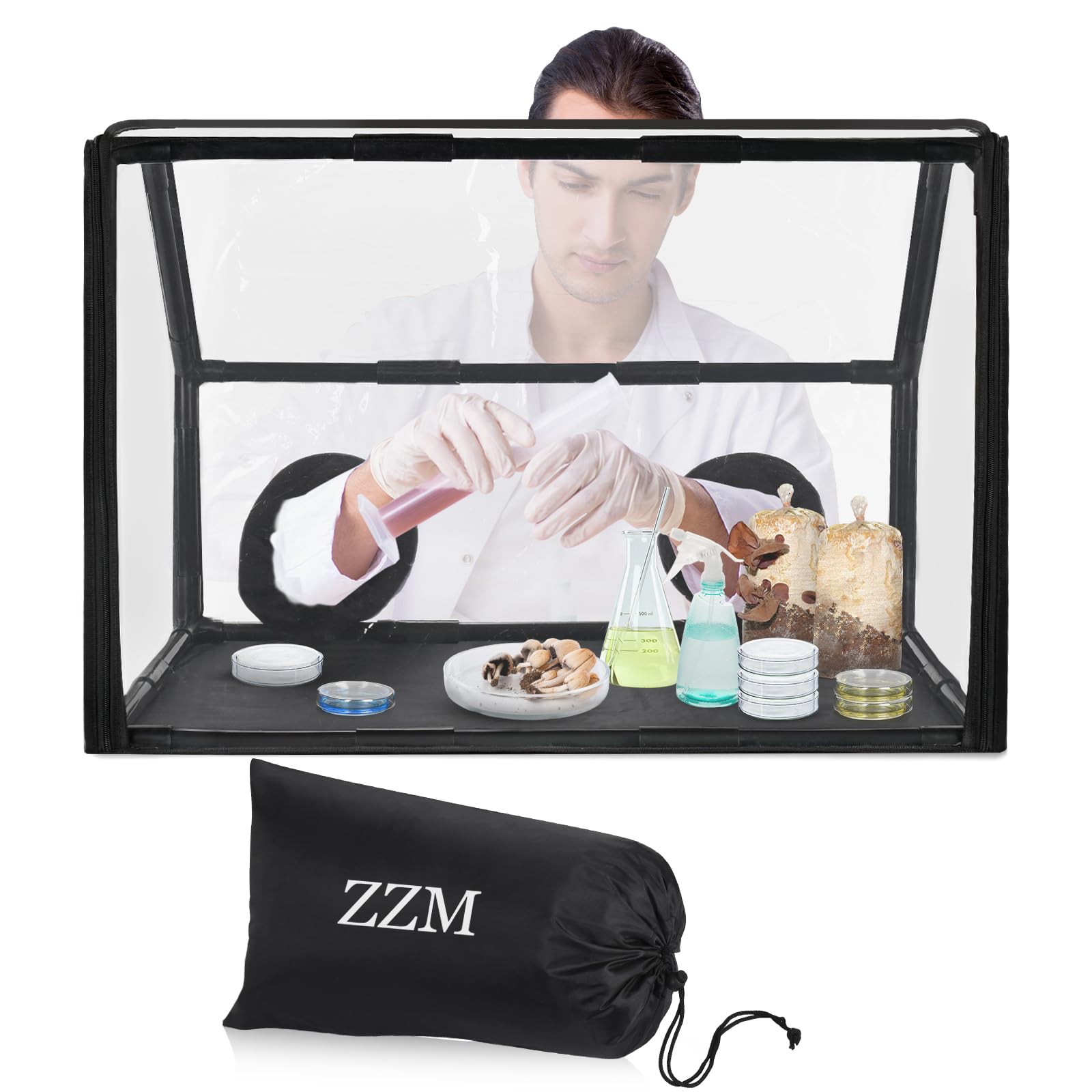 Still Air Box Mycology Laminar Flow Hood, Sturdy Mushroom Grow Kit for ...