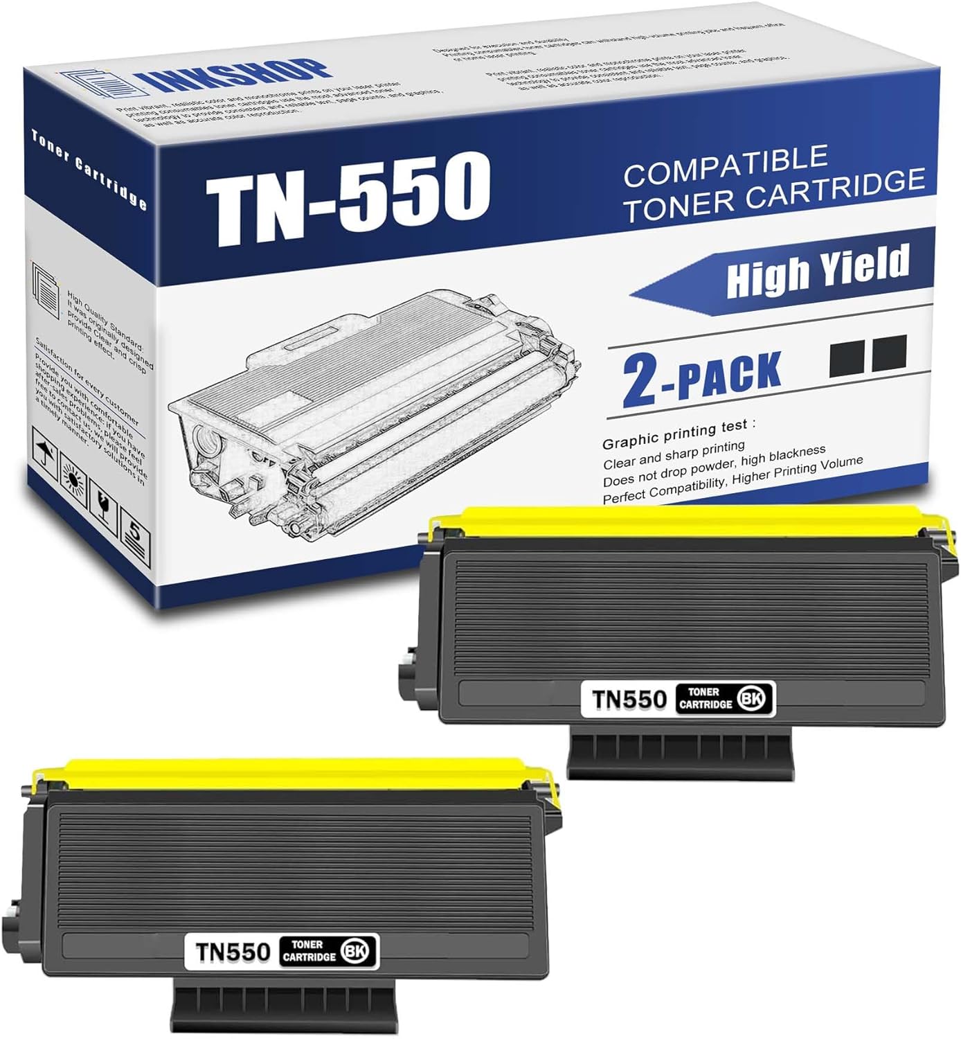 Amazon.com: TN550 Compatible TN-550 Black Toner Cartridge Replacement ...