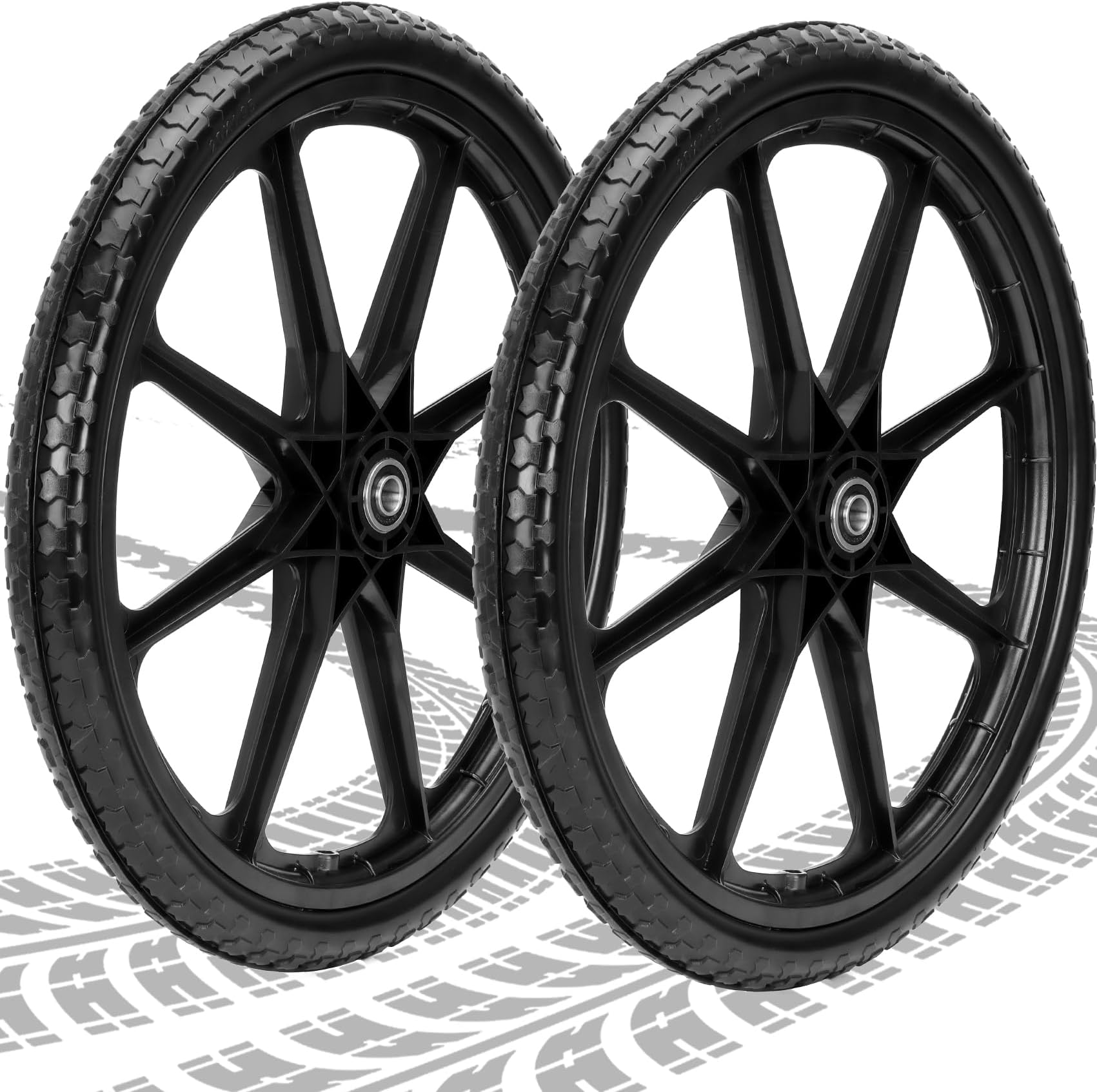 Amazon.com: IHDYPPEW 2 Pack Spoked Plastic Wheel and Plastic Tire, 12 x ...