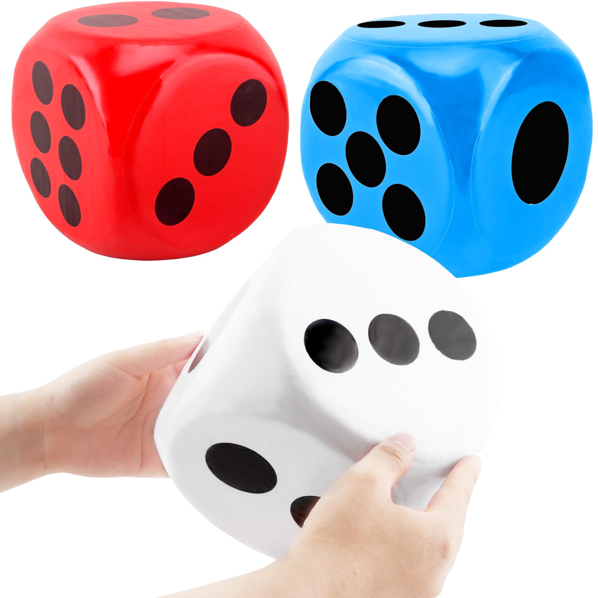 Amazon.com: Cotiny 3 Pcs 6 Inch Jumbo Dice Set Large Soft Foam Dice ...