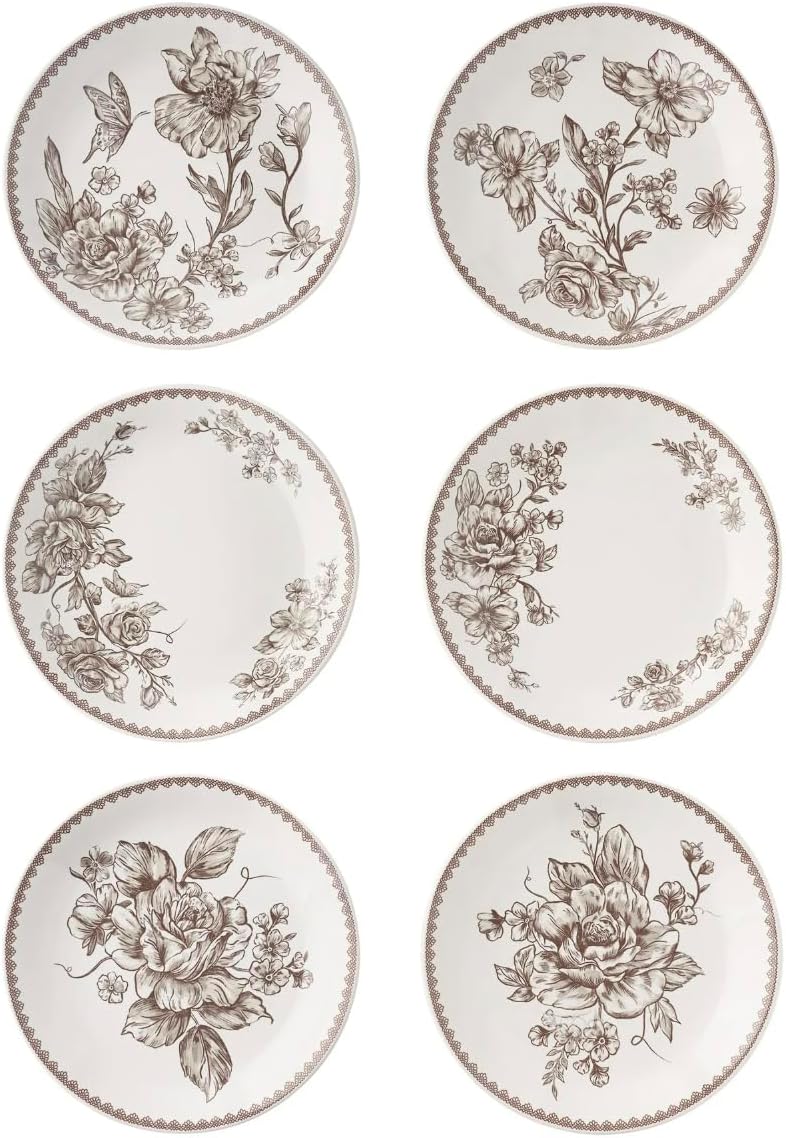 Amazon.com | Pioneer Woman Agatha Stoneware Appetizer Plate, Brown ...
