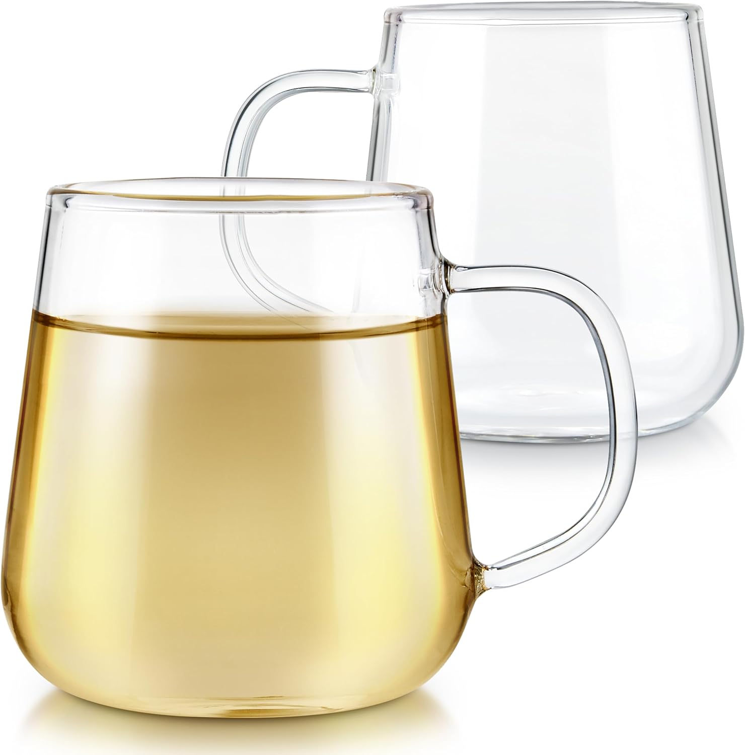 Amazon.com | Teabloom Set of 2 Premium Borosilicate Glass Cups for Tea ...