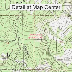 Amazon.com : USGS Topographic Quadrangle Map - Shaver Lake, California ...
