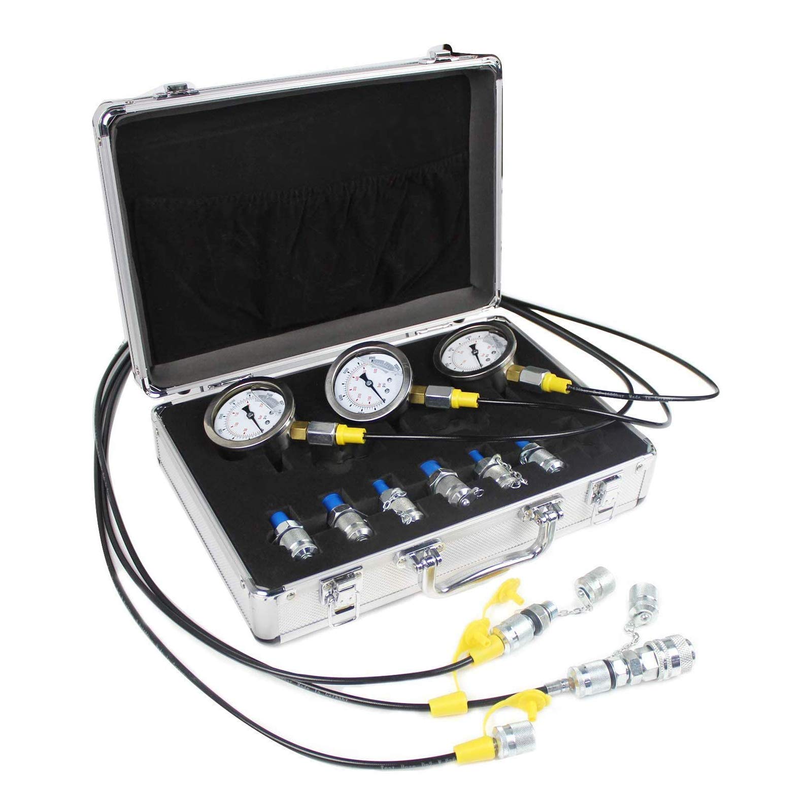 Hydraulic Pressure Test Kit 25/40/60Mpa/6Couplings VEVOR Hydraulic ...