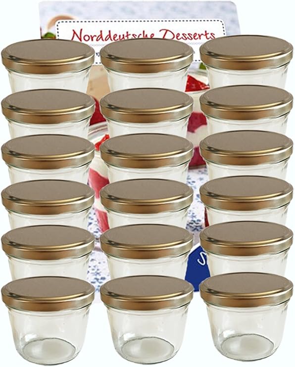 hocz 100 x Marmeladengläser 230ml - Einmachgläser Silber TO 82 ...