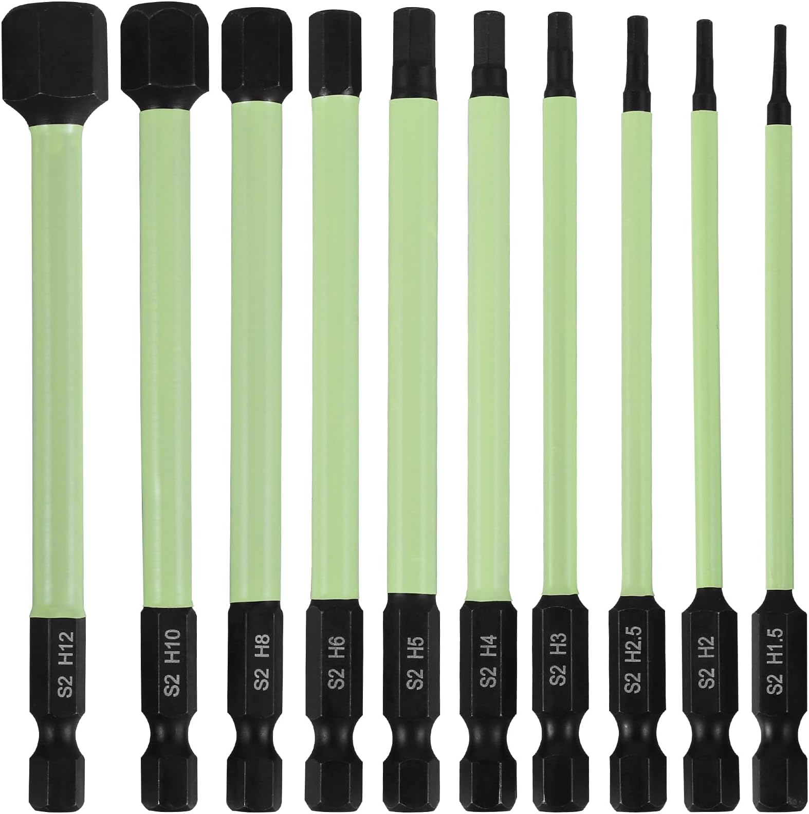 NEIKO 01148A Hex Allen Power Bit Set, 11-Piece Metric Sizes 1.5mm to ...