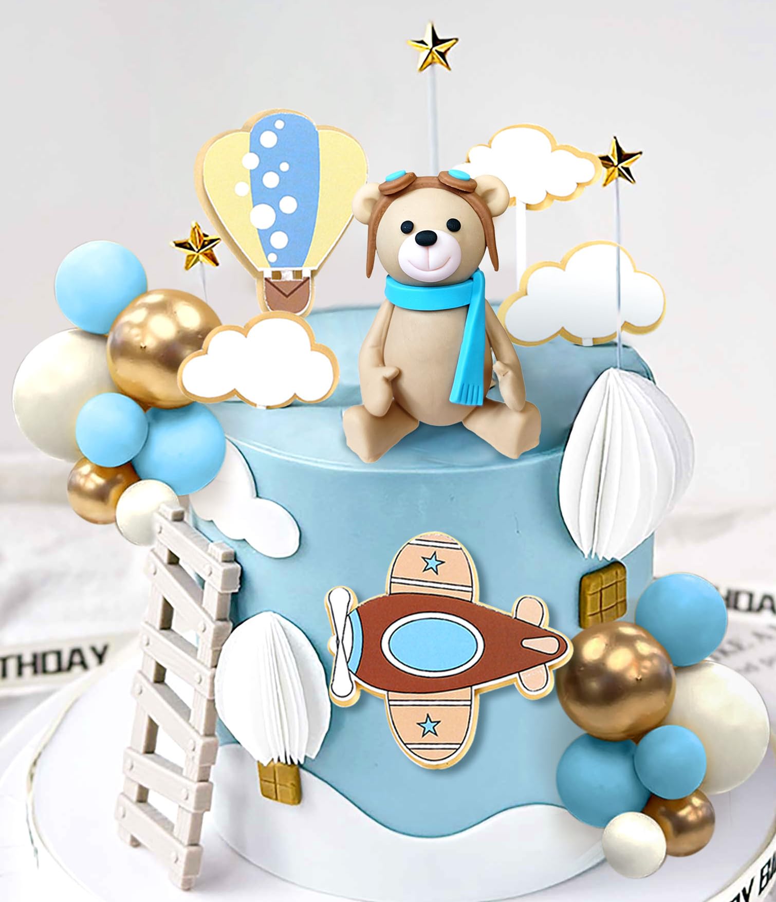 Amazon.com: LaVenty Airplane Cake Topper Airplane Cake Decorations ...