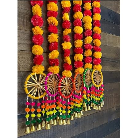 Buy SellPlus Artificial Marigold Phool Mala Flower Garlands for ...