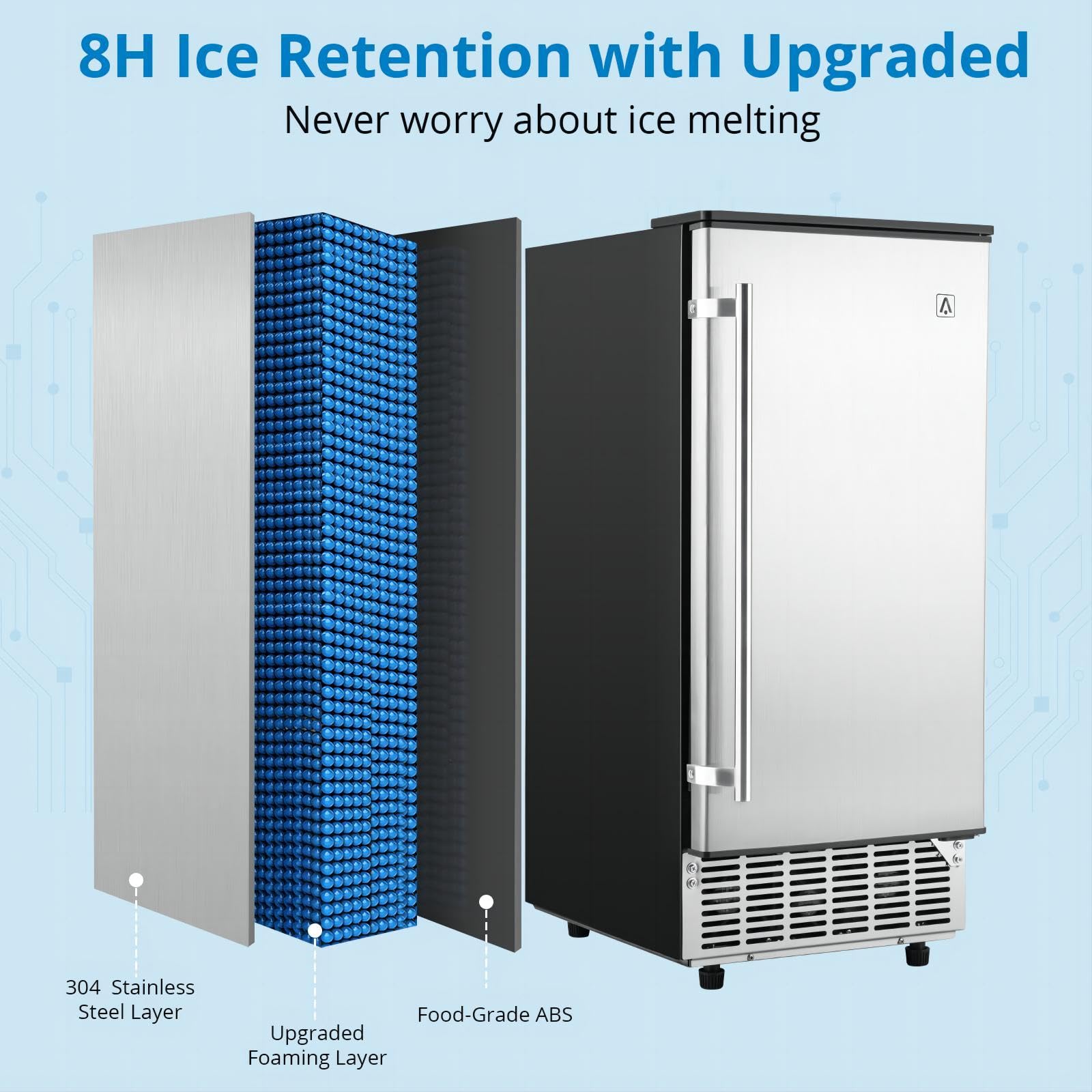 Snapklik.com : Commercial Under Counter Ice Maker Machine, 85LBS/Day ...