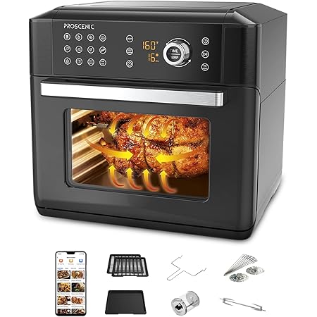 LLIVEKIT Heißluftfritteuse Minibackofen 26L, 1700W Airfryer XXL mit 12 ...