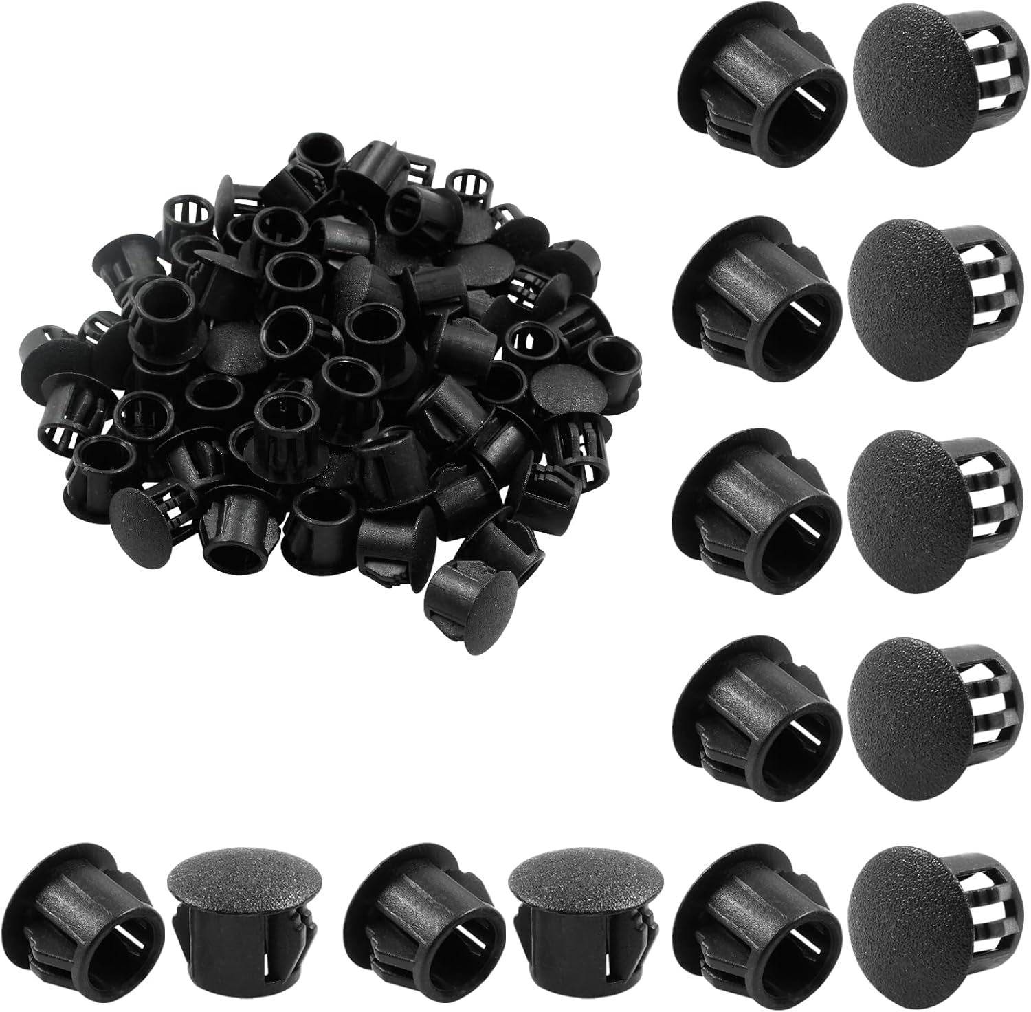 Amazon.com: Litoexpe 100pcs Black Hole Plugs, Nylon Plastic Screw Hole ...