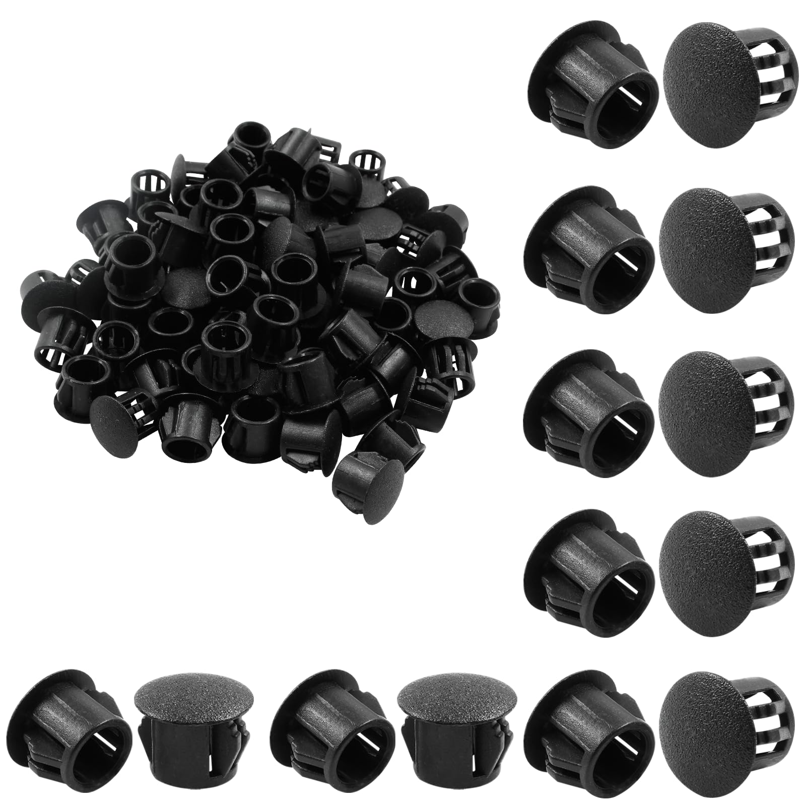 Amazon.com: Litoexpe 100pcs Black Hole Plugs, Nylon Plastic Screw Hole ...