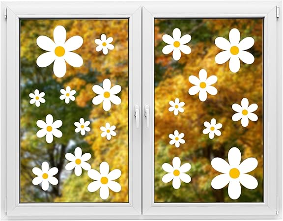 Amazon.com: 72pcs Daisy Window Clings, Summer Spring Window Stickers ...