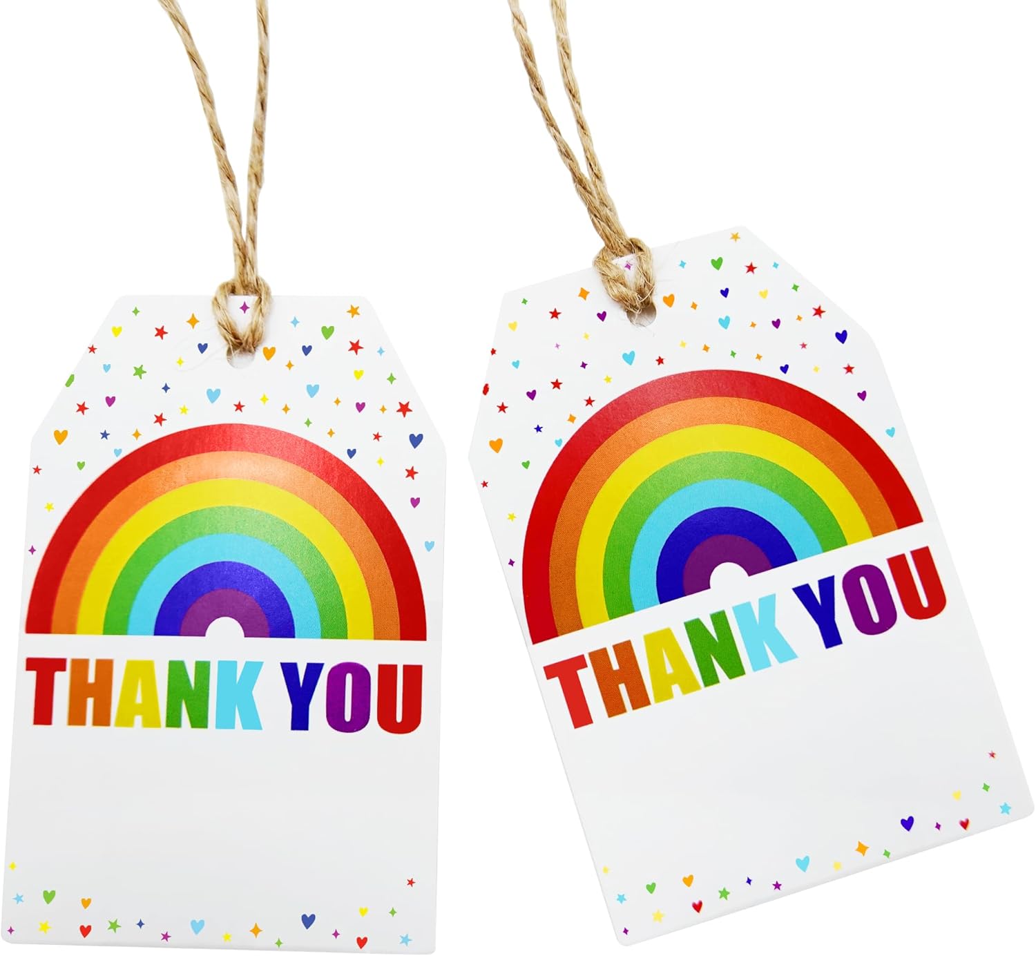 Amazon.com : 100Pcs Rainbow Heart Gift Tags with String, ASYEHJNR Large ...