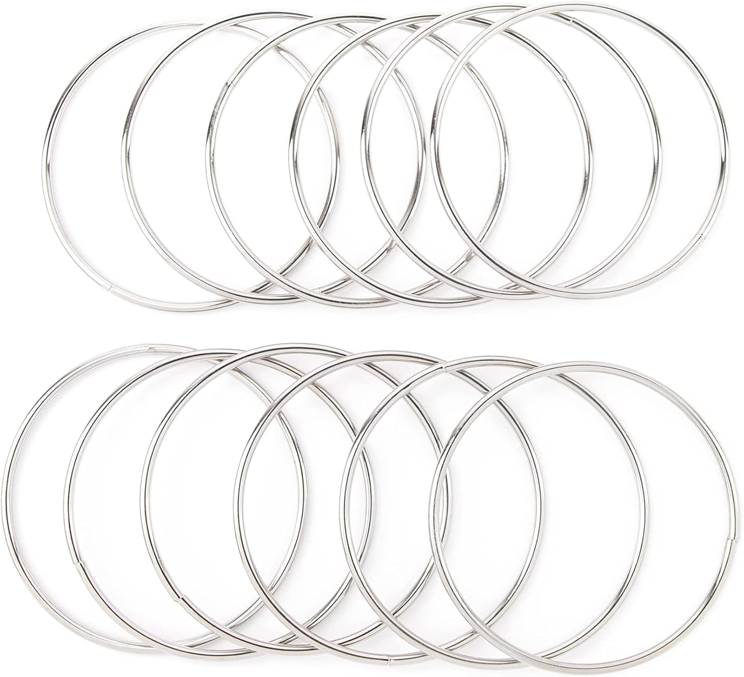Amazon.com: Framendino, 12 Pack 3 Inch Macrame Rings Silver Metal ...