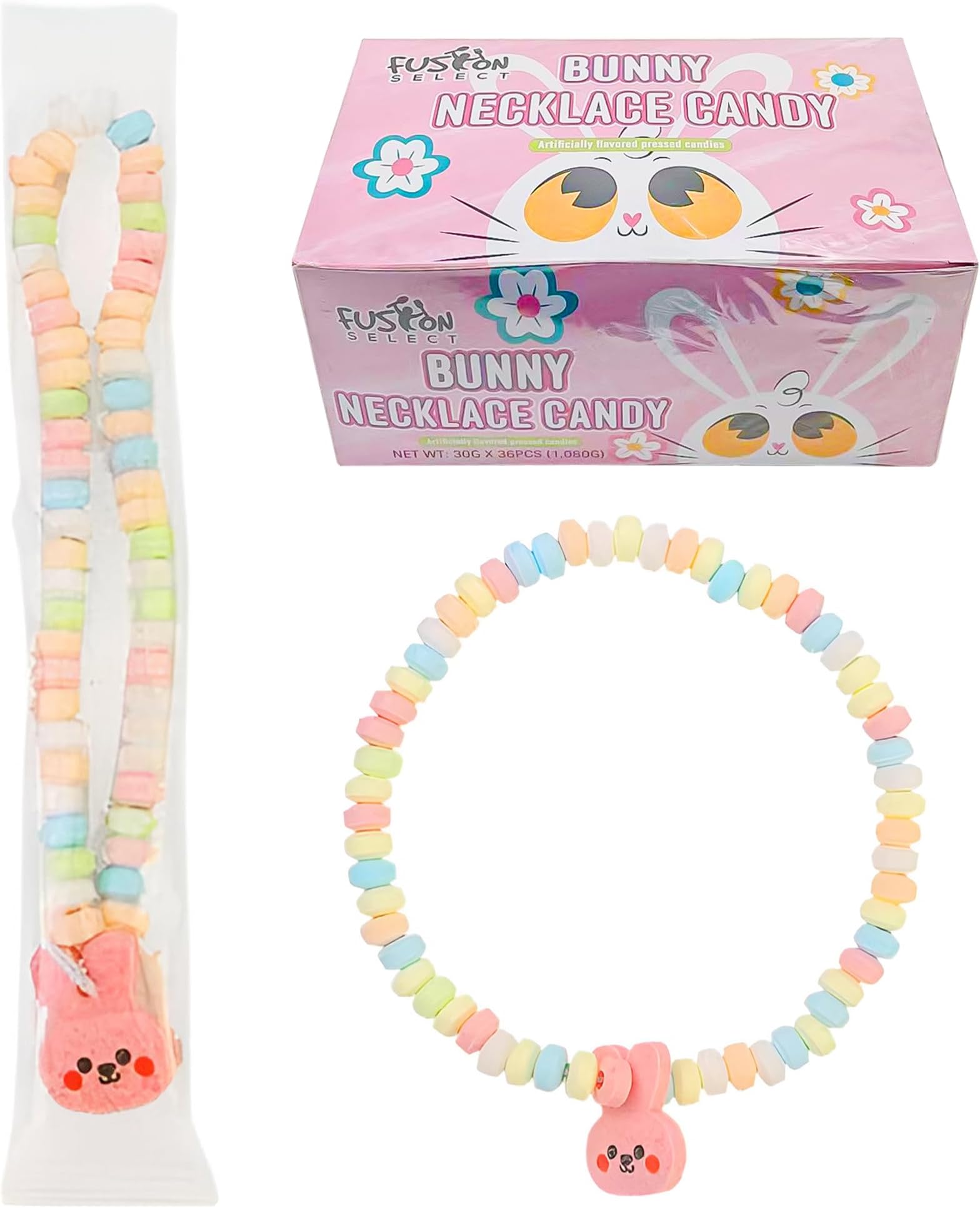 Amazon.com : Fusion Select 36 Candy Necklace - Multi-Color Edible ...