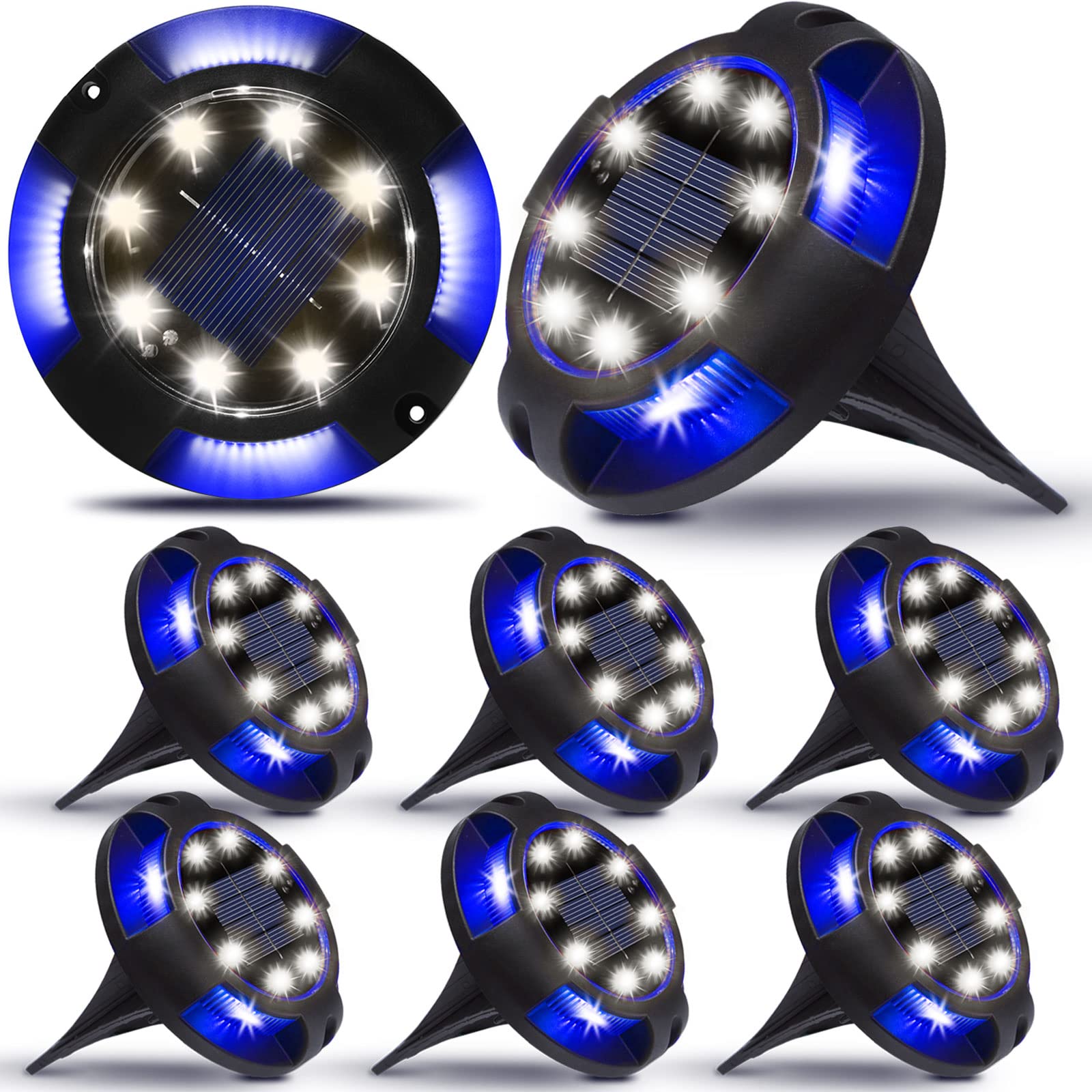 K E J Solar Ground Lights Disk Lights 8 Pack | Desertcart INDIA