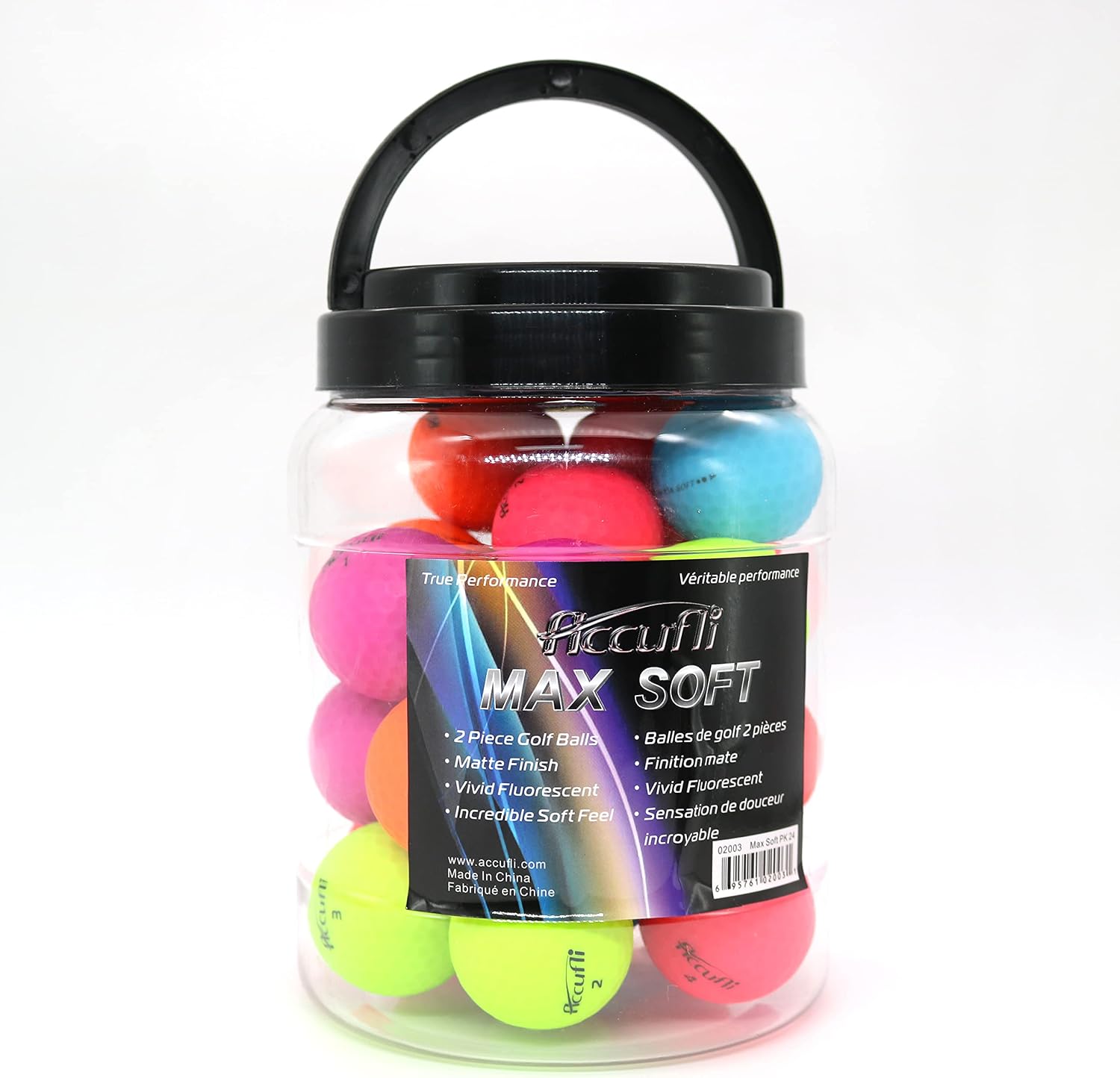 Accufli Max Soft Golf Balls (Matte Mix 24 Pack), Standard Balls ...