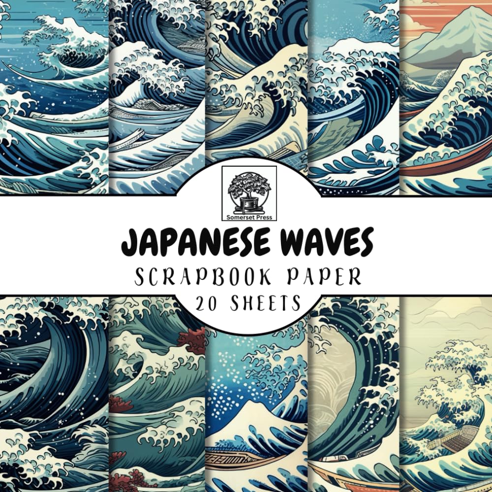Japanese Wave Scrapbook Paper: 20 Double-Sided Sheets of Japanese Wave ...