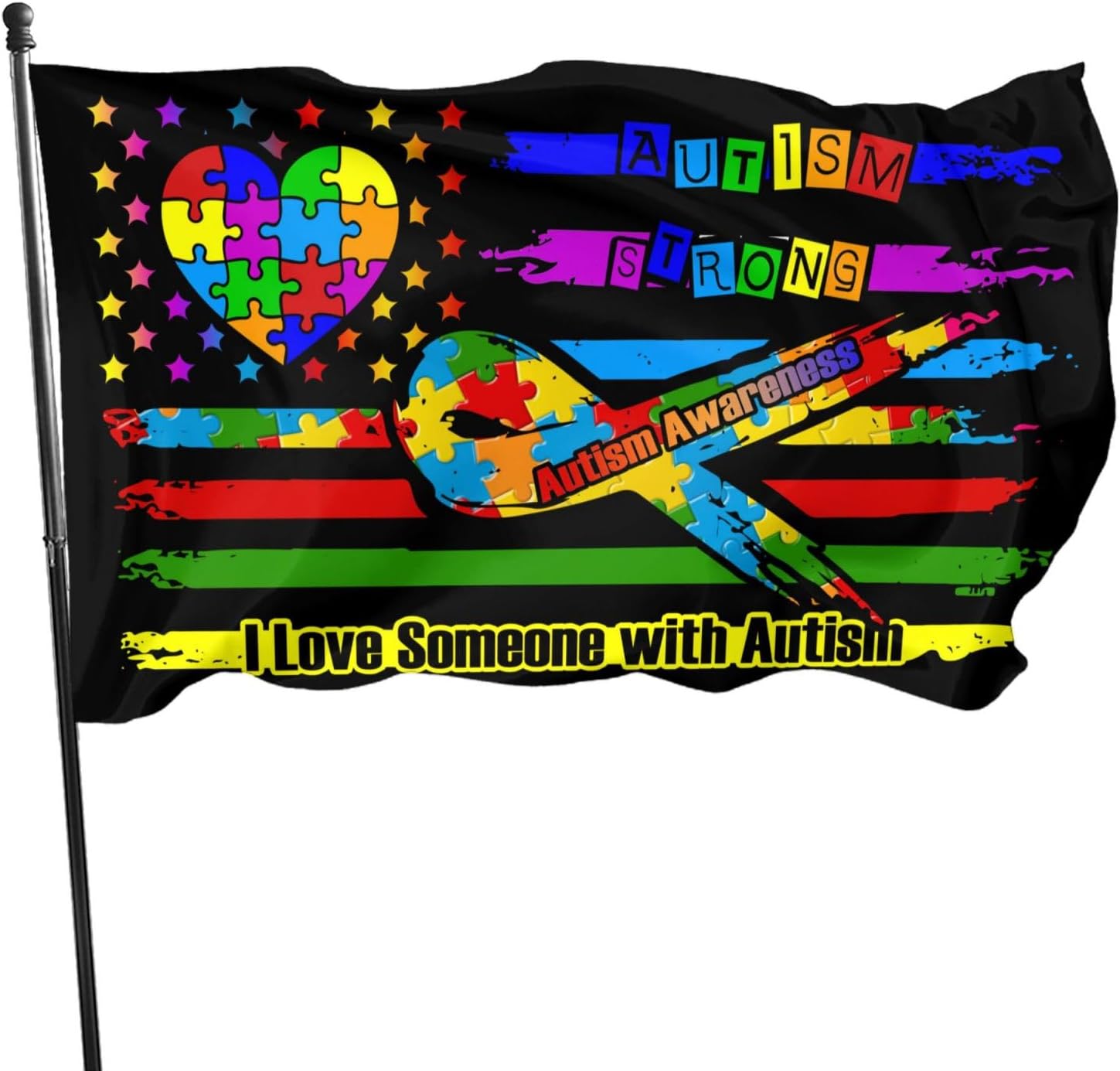 Amazon.com: American Flag-You'll Never Walk Alone. Autism Awareness ...