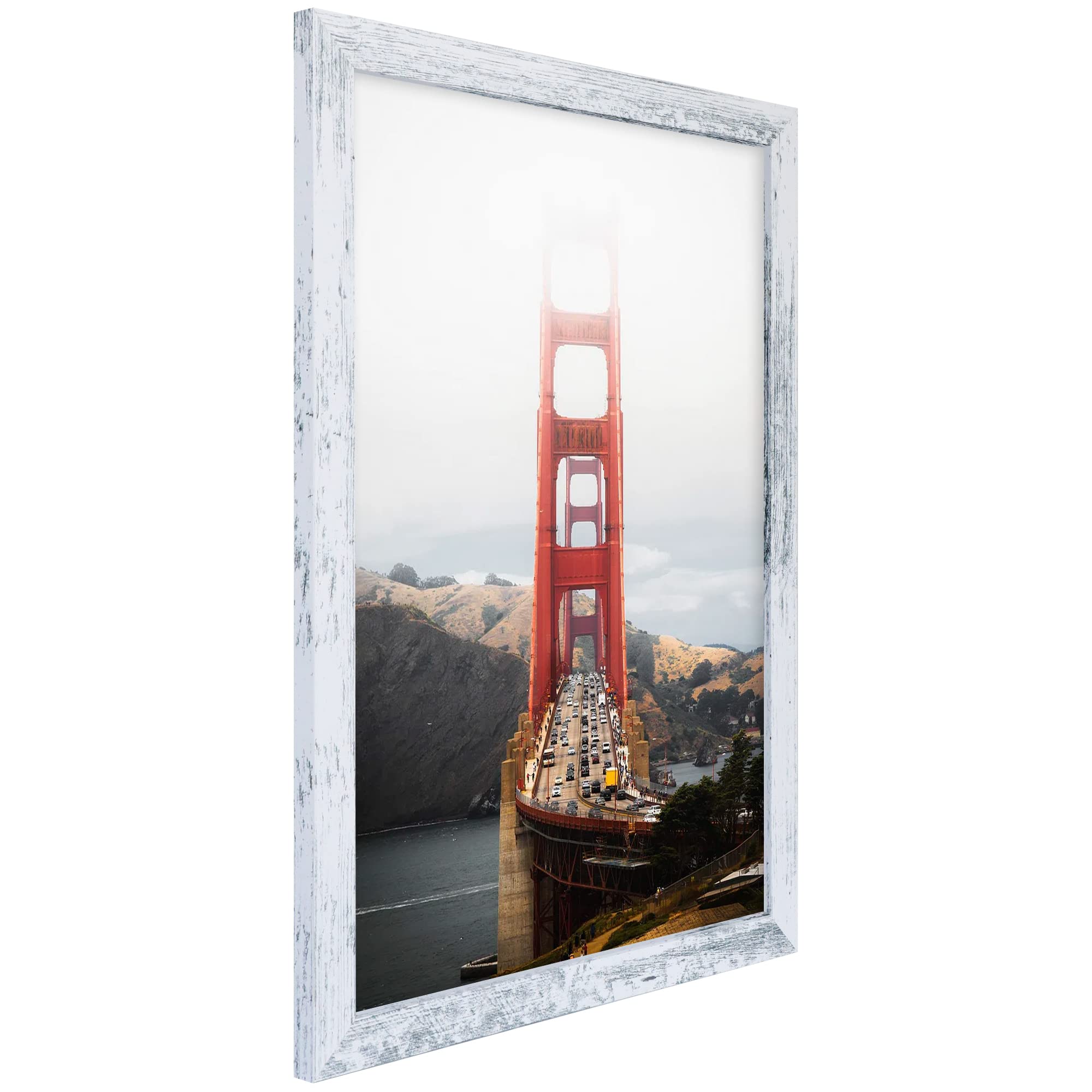 iRahmen 12x18 Frame, Distressed White Wood Picture Frames Set of 2 With ...