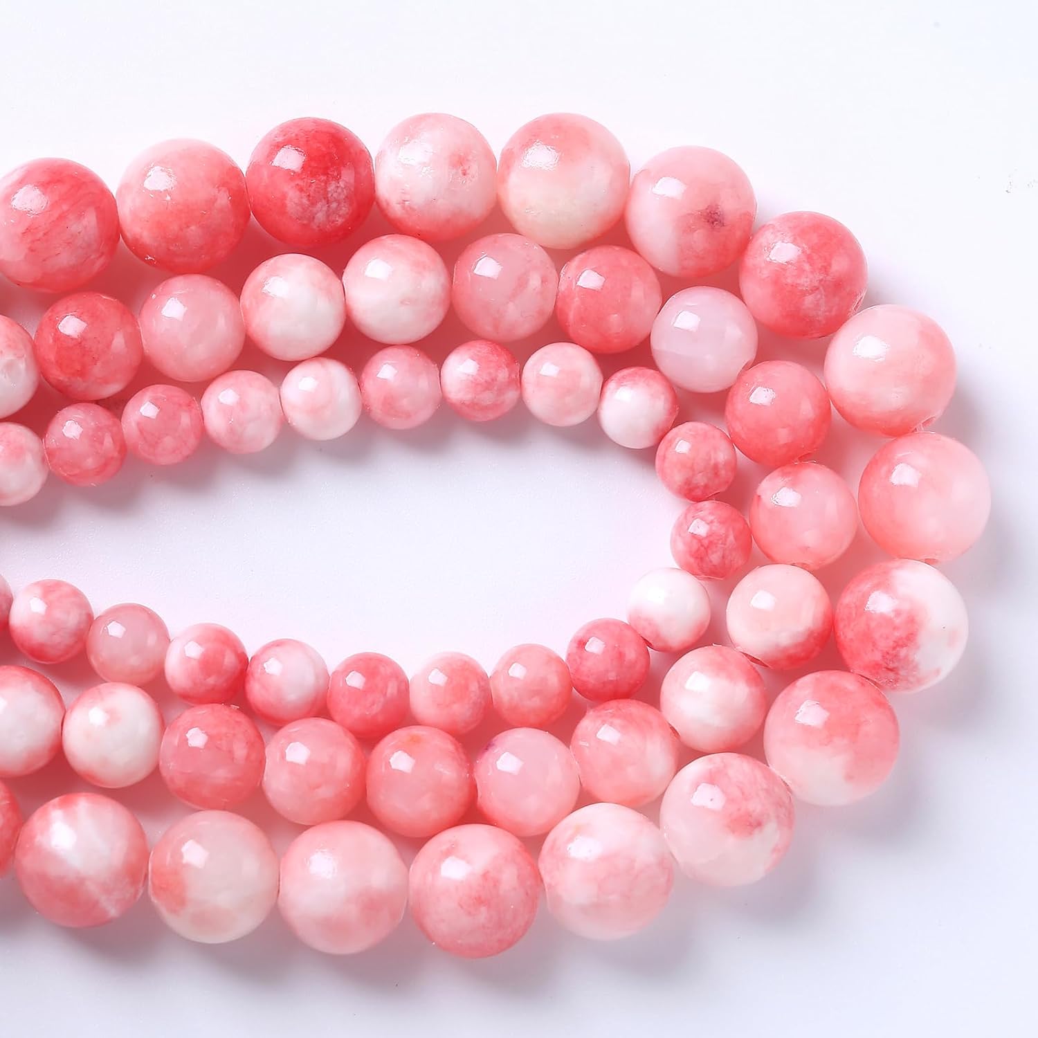 Cuentas sueltas de jade persa rosa de 0.315 in, 46 unidades, para hacer ...