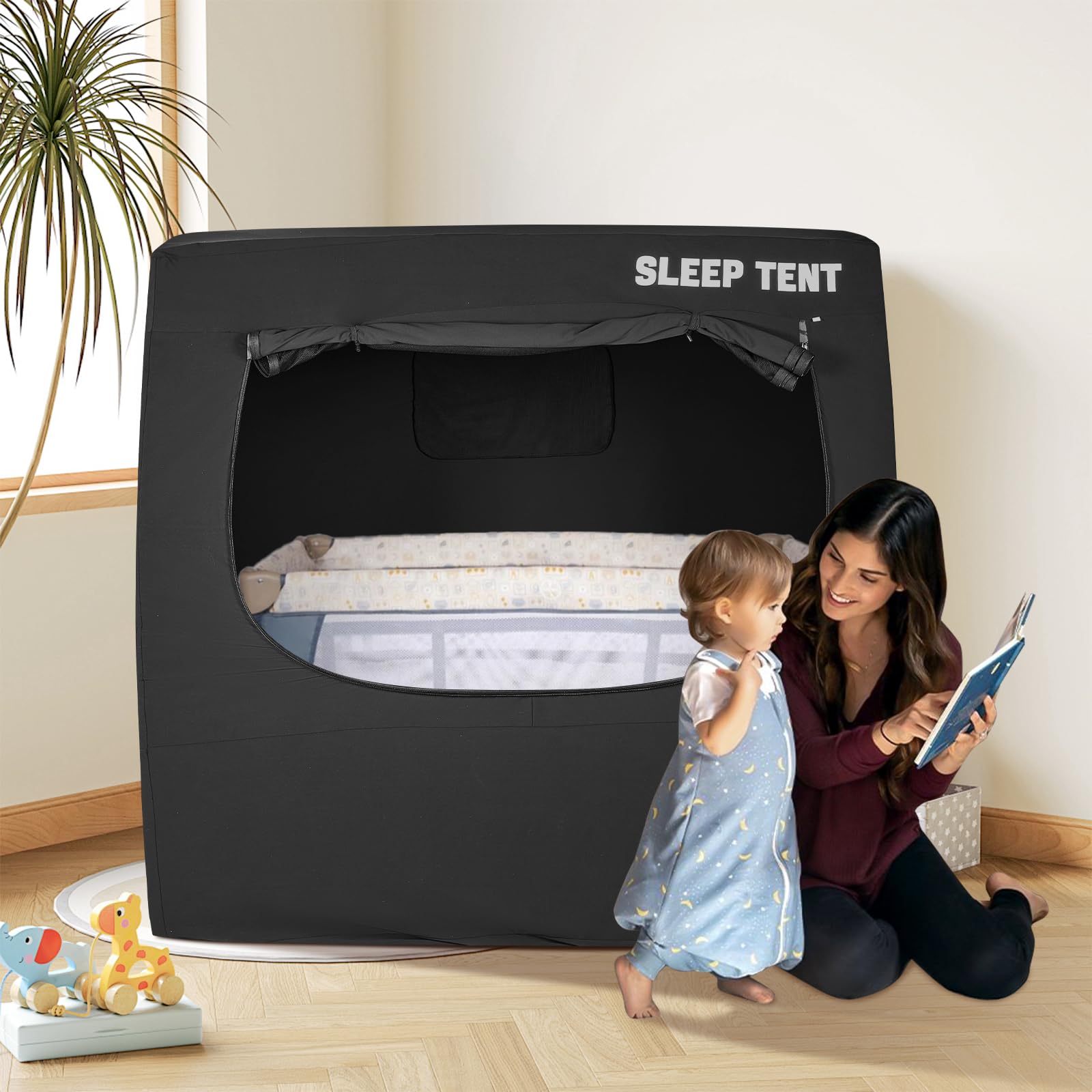 Amazon.com: BORNA Crib Blackout Tent for Pack N Play, Brethable Baby ...