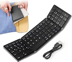 Tri-Fold Wireless Keyboard,Tri-Folding Wireless Portable Keyboard ...
