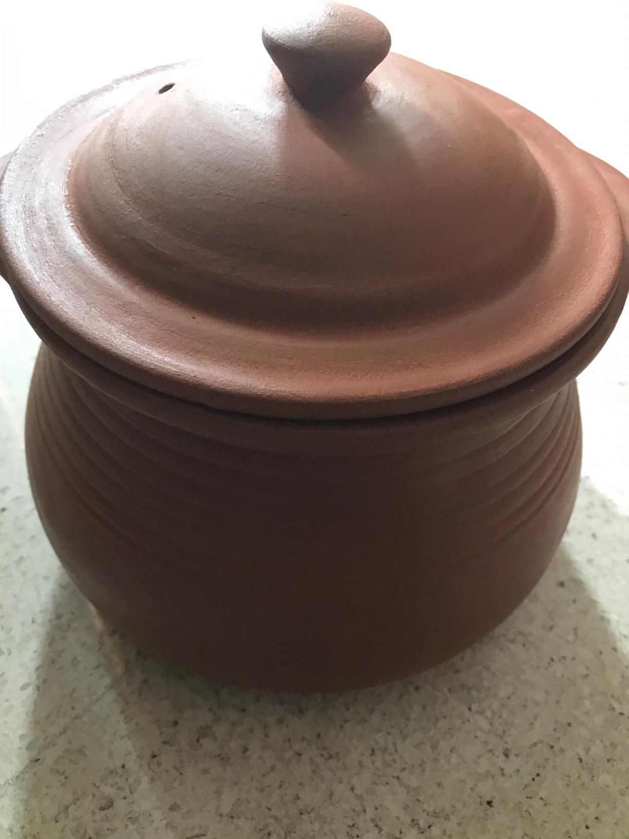 Buy MITTI MAGIC Brown Earthen/Clay Flat Bottom Cooking Pot (Capacity ...