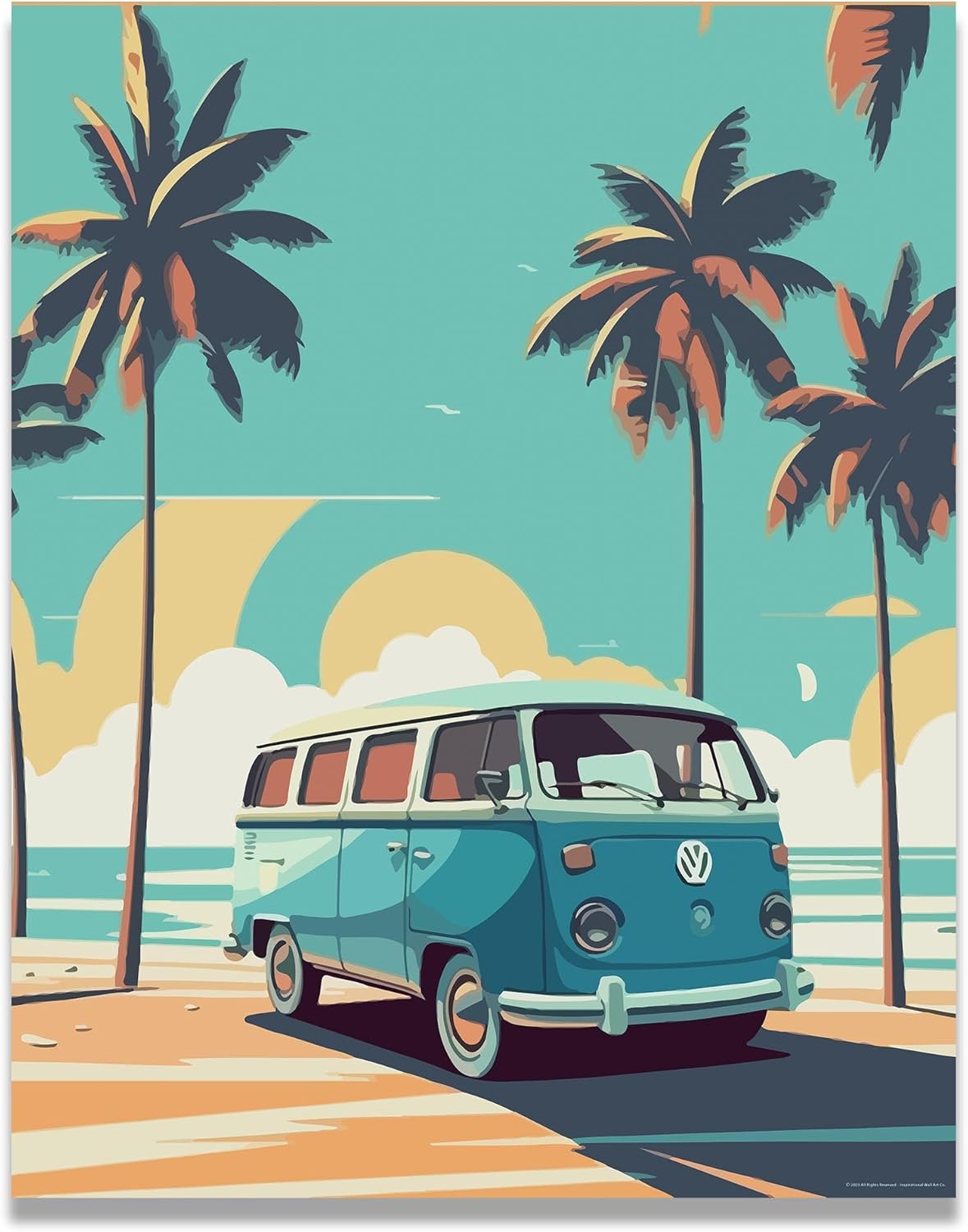 Amazon.com: Inspirational Wall Art Co. - Transporter | Retro Volkswagen ...