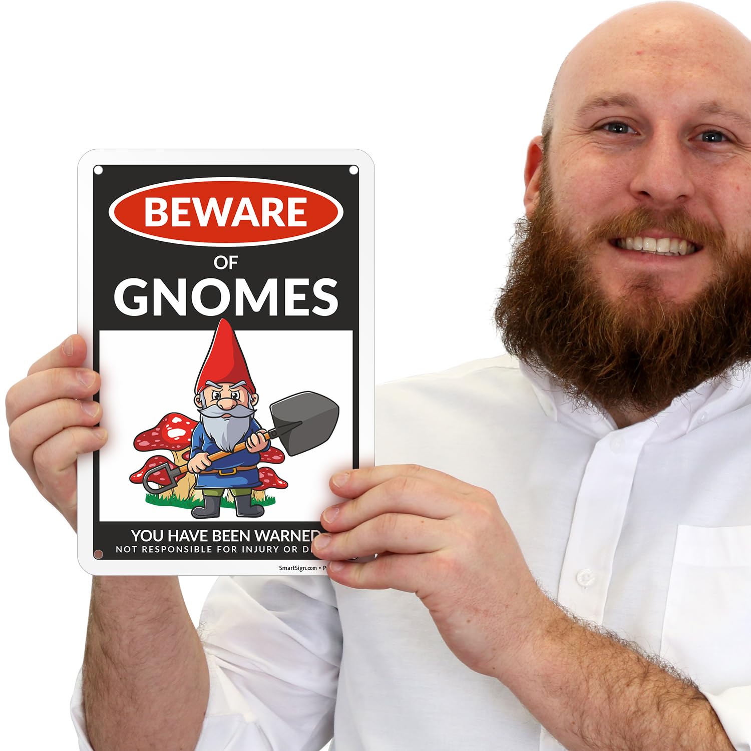 Keemstar Gnome Card SmartSign Funny Beware Of Gnomes Warning Sign ...