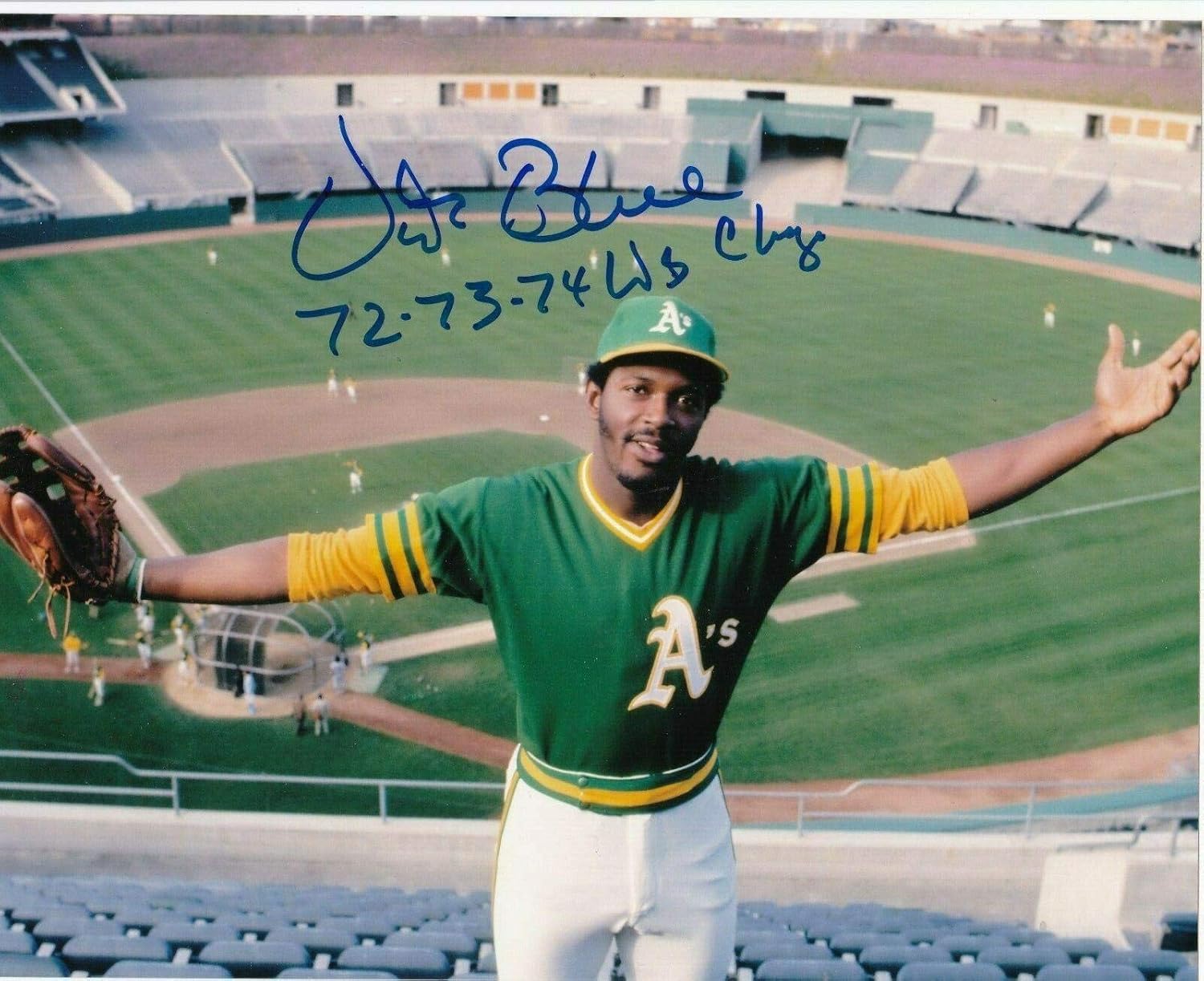 VIDA BLUE OAKLAND A'S 72.73.74 WS CHAMPS ACTION SIGNED 8x10 ...