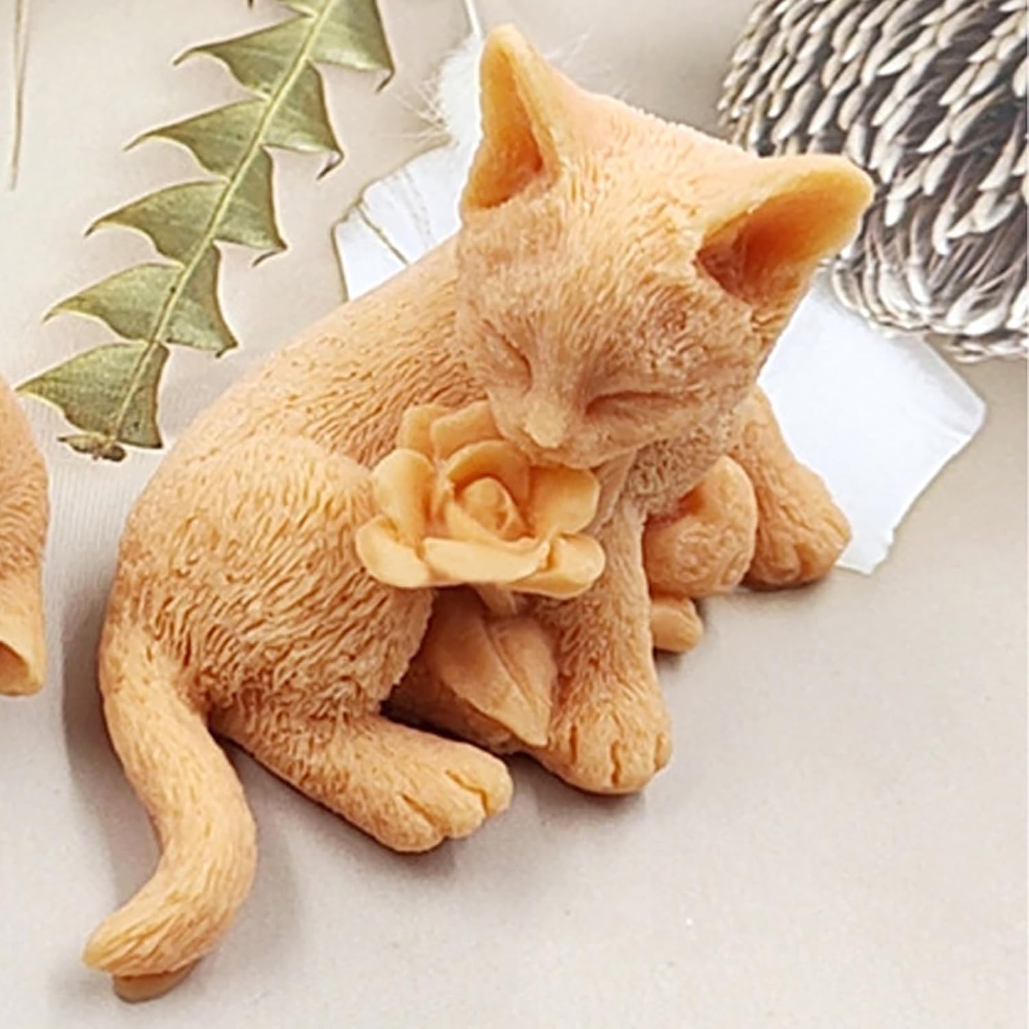Amazon.com: ASAISWO Rose Cat Mold - Silicone Craft Mold for Resin ...