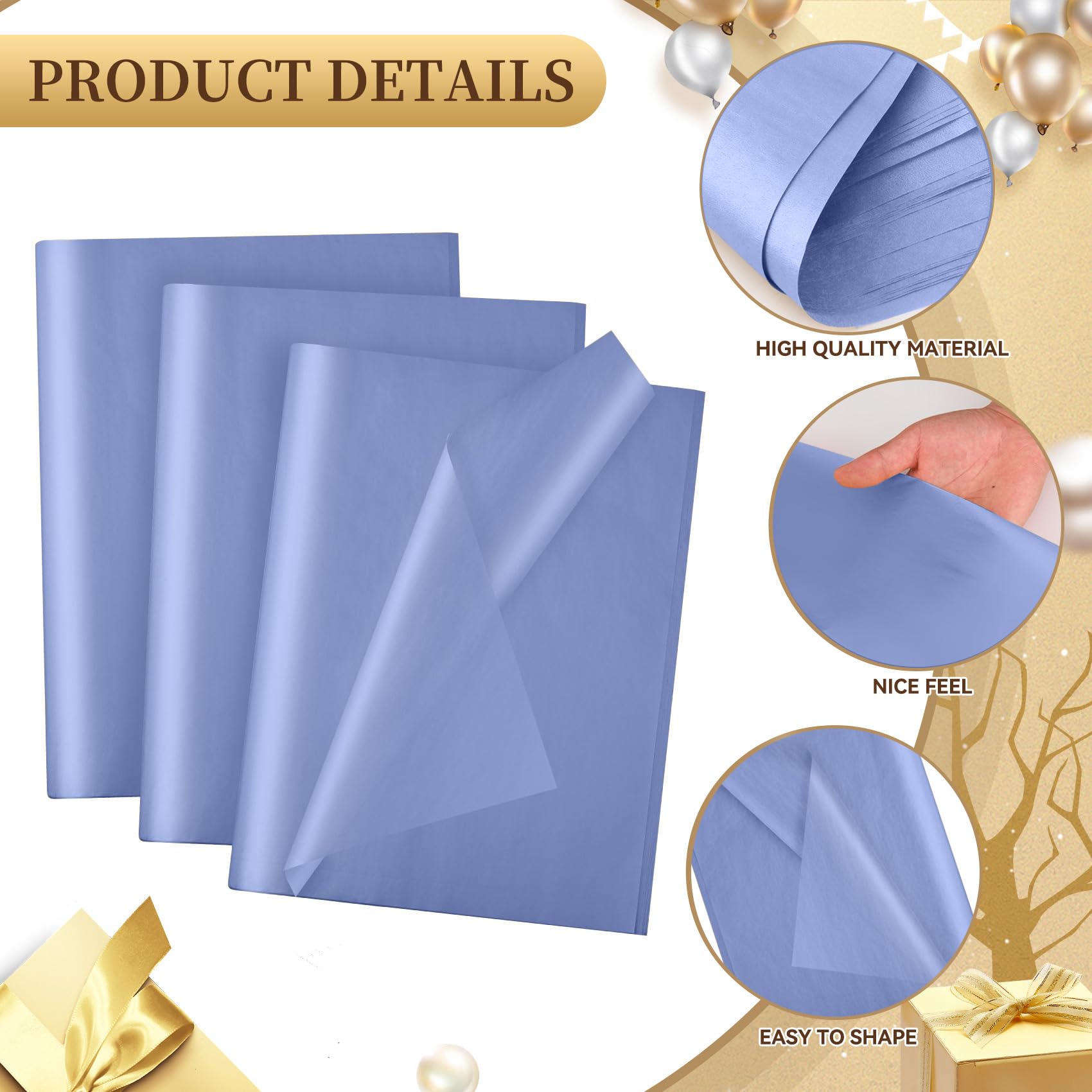 Snapklik.com : 100 Sheets BlueTissue Paper 12 X 20 Inches Recyclable ...