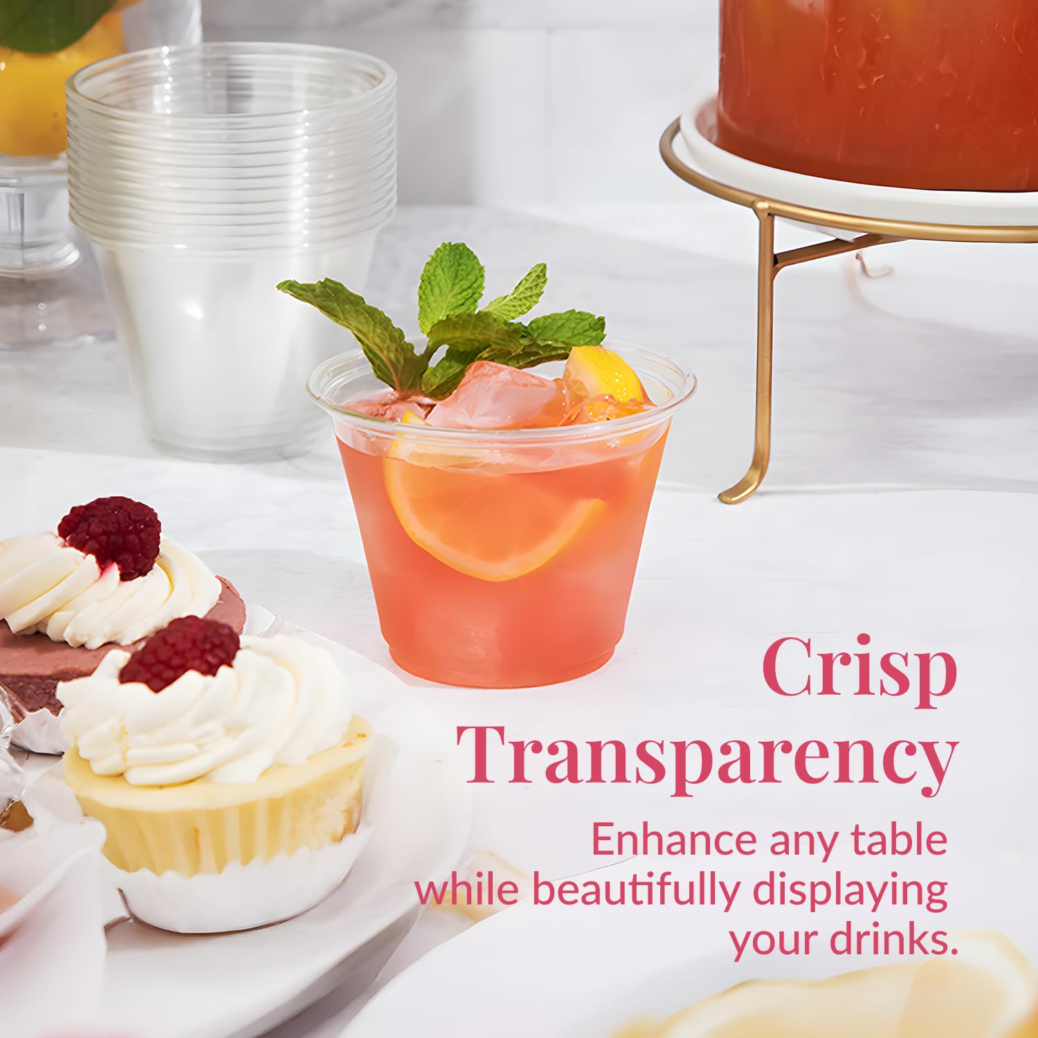 Snapklik.com : Prestee 200-Pack - 9oz Clear Plastic Cups - Durable ...