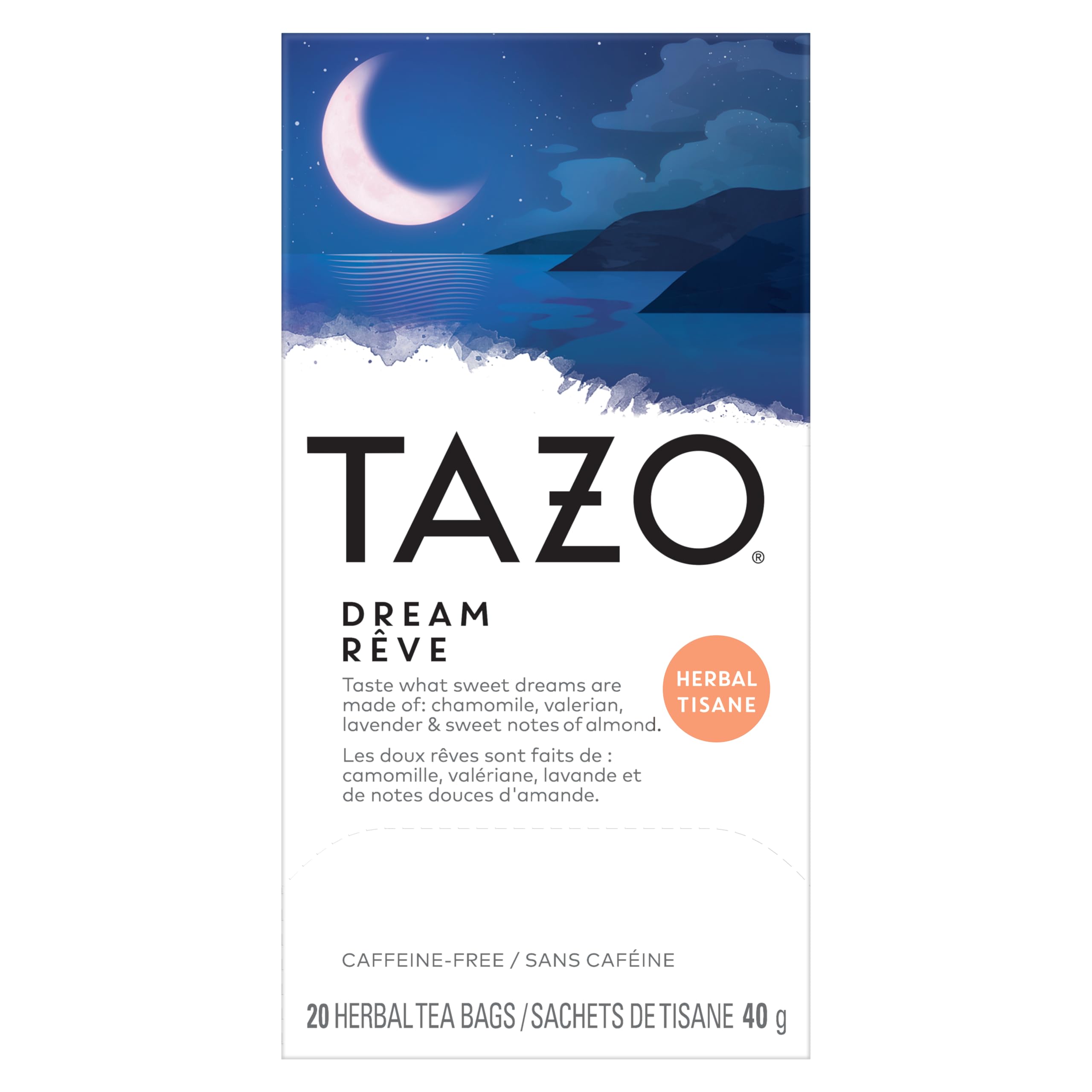 Tazo Dream Herbal Tea Bags, Nighttime Team, 20 Count (Pack of 1 ...