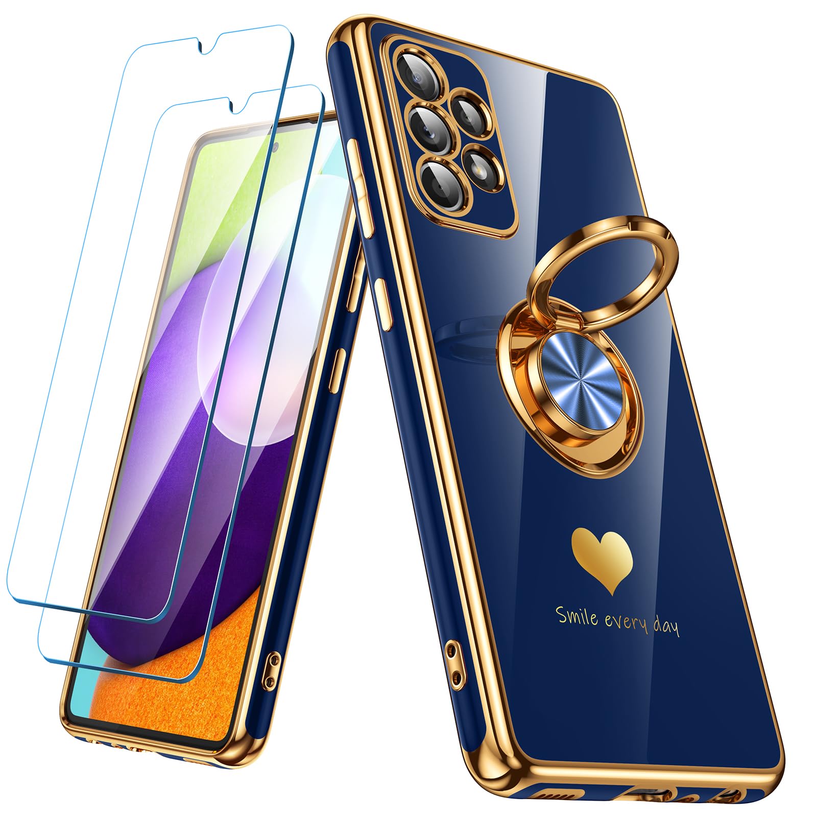 Amazon.com: Nonional for Samsung Galaxy A52 5G/4G Case with 2 Pack Screen Protector, 360 ...