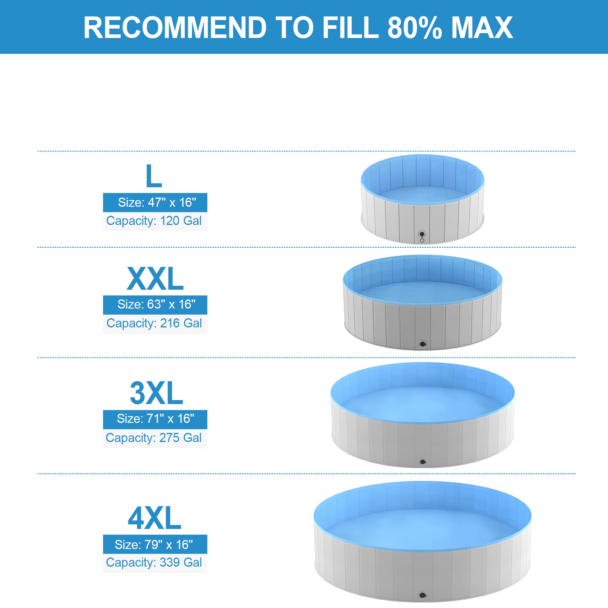 Snapklik.com : Portable Dog Pool, Foldable Pet Swimming Pool, Anti-Slip ...