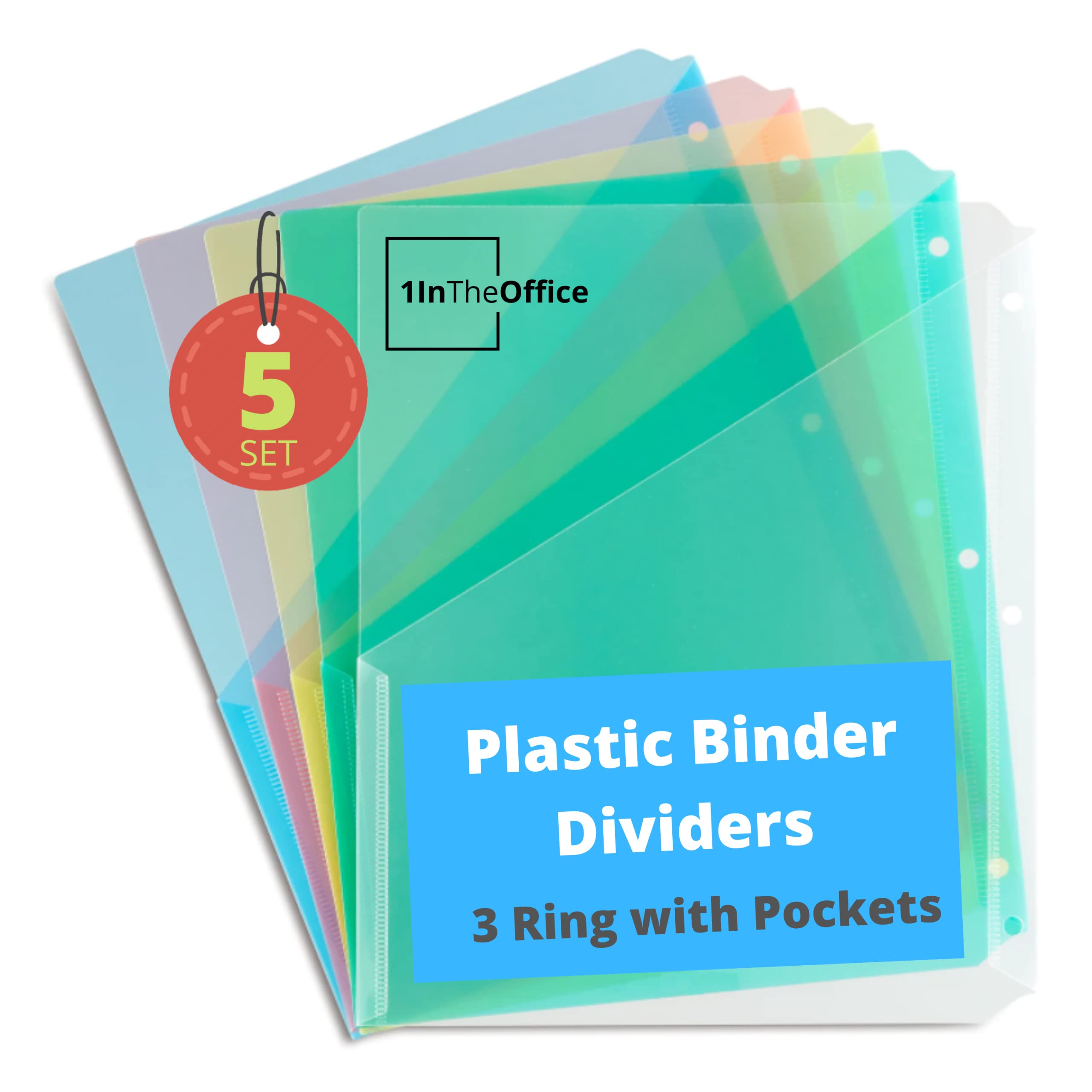 Snapklik.com : 1InTheOffice Dividers 3 Ring Binder, Plastic Binder ...