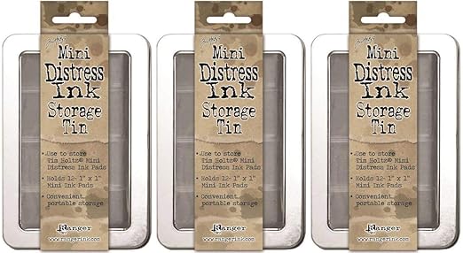 Amazon.com: Tim Holtz Mini Distress Ink Storage Tins - (Pack of Three ...
